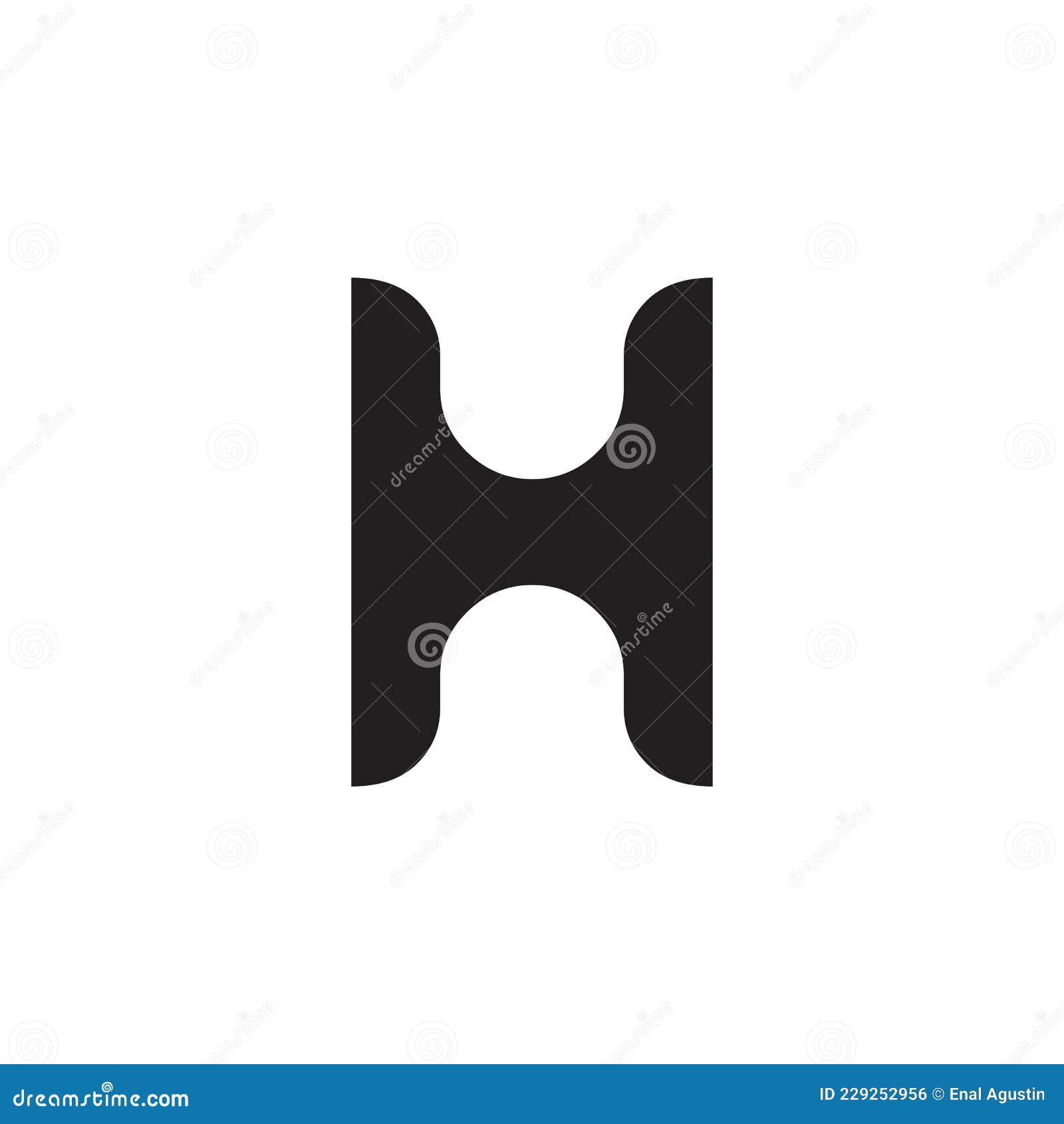 Simple H Initial Letter Logo Design Template Stock Vector ...