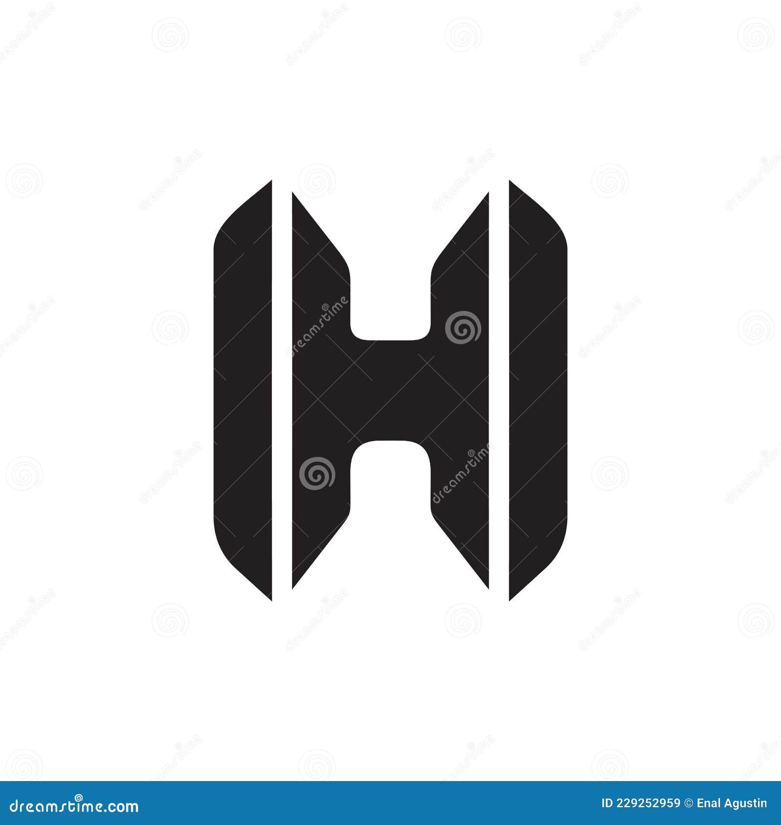 Simple H Initial Letter Logo Design Template Stock Vector ...