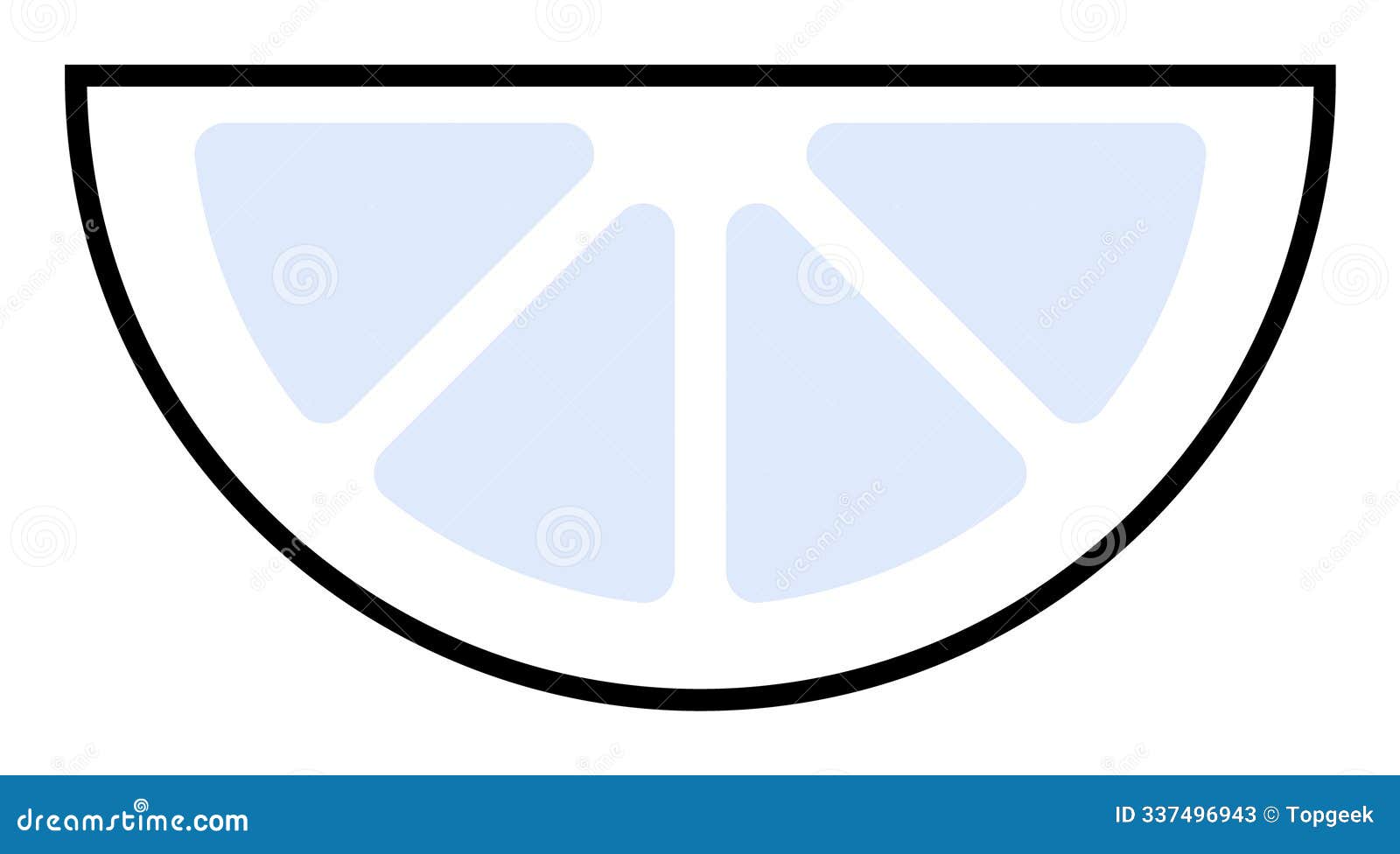 Simple Half Lemon Segment with Four Slices in Minimalistic Design Stock ...