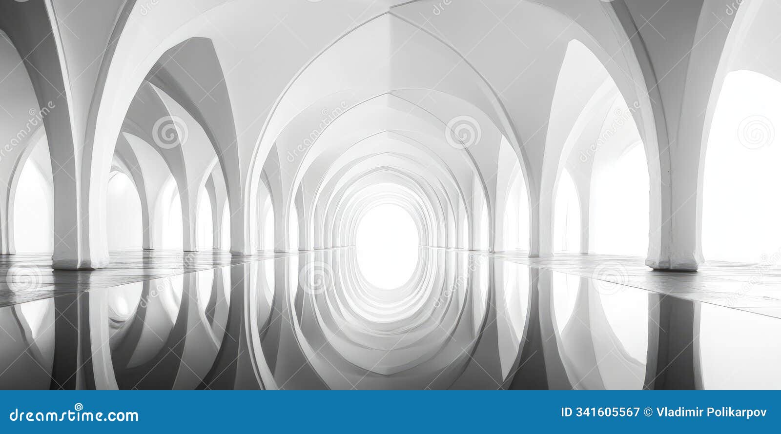 A Simple Hallway with a Long Corridor and Doors Stock Image - Image of ...