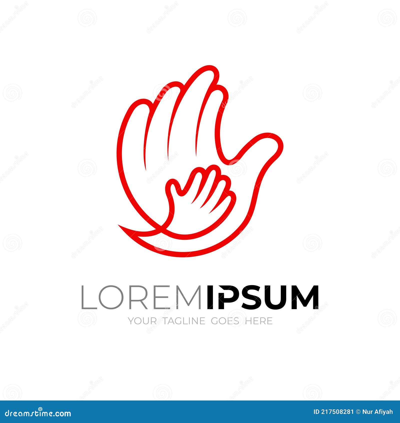 Simple Hand Design with Line Icon Combination, Simple Logos Stock ...