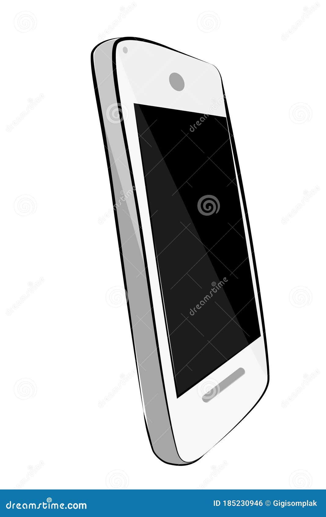 Simple Hand Draw Sketch Flat Color Shining Vector White Smartphone ...