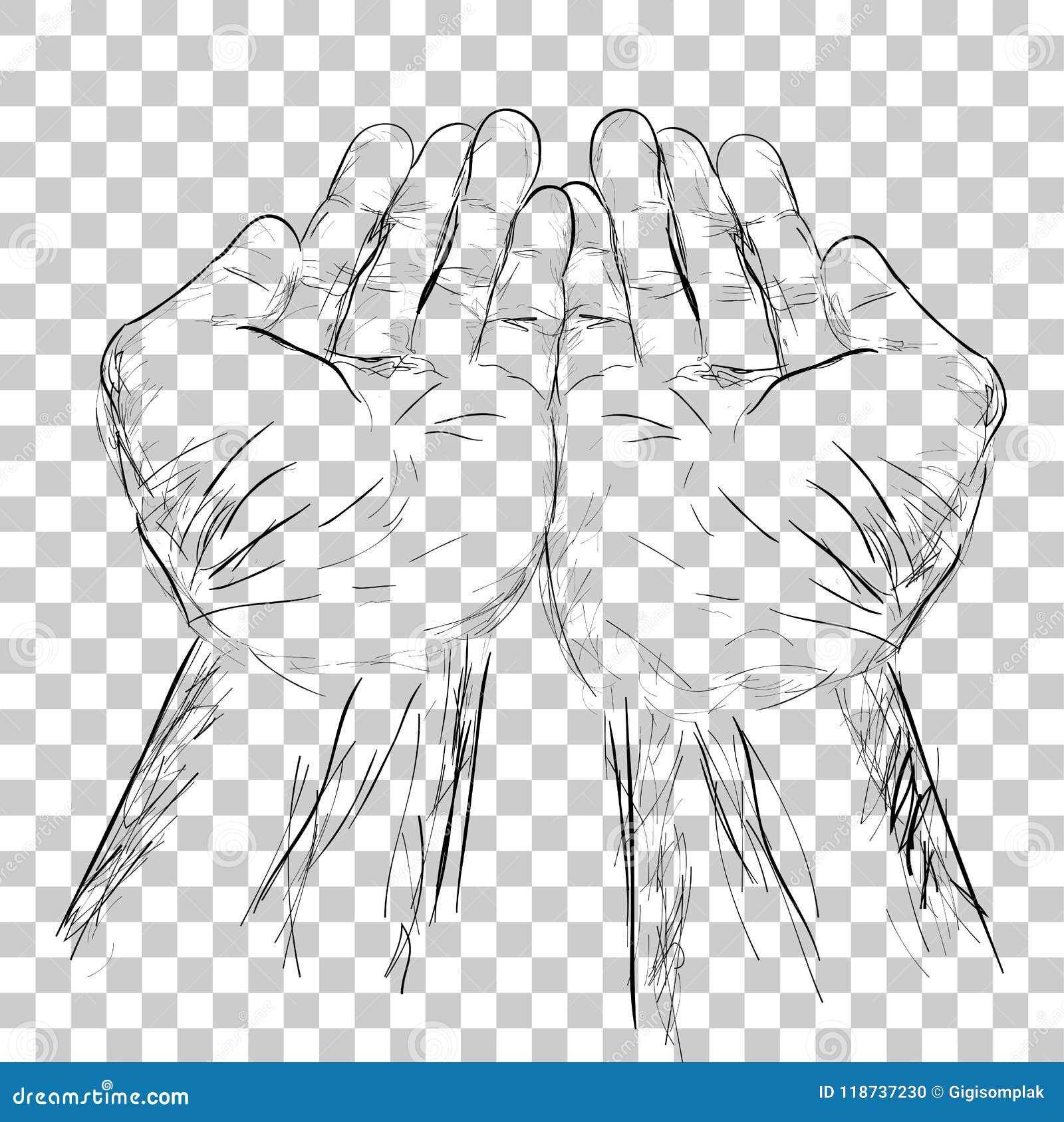 Simple Prayer Hands Drawings
