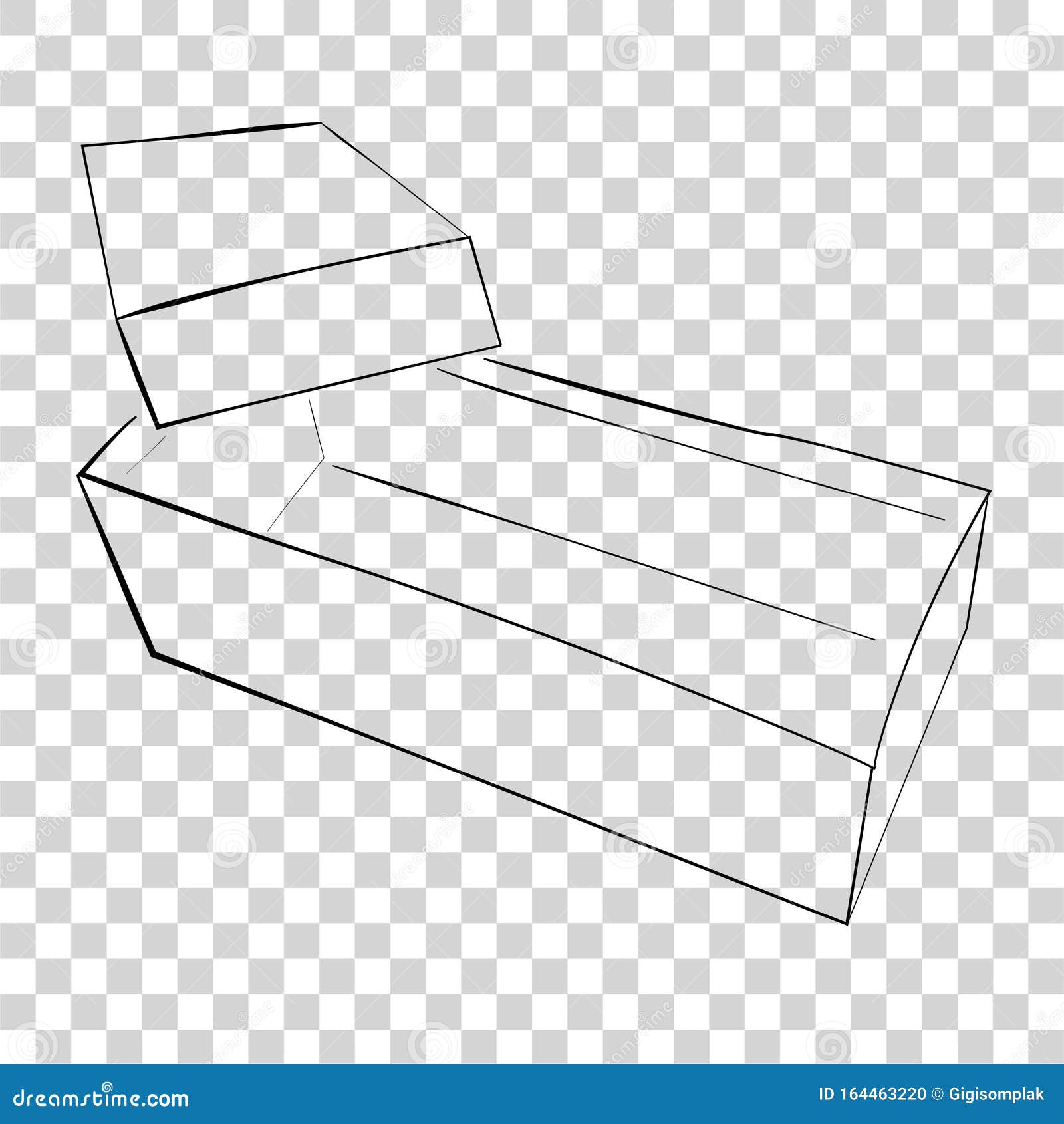 Simple Hand Draw Sketch Template or Mockup Vector Black Shoe Box, at ...