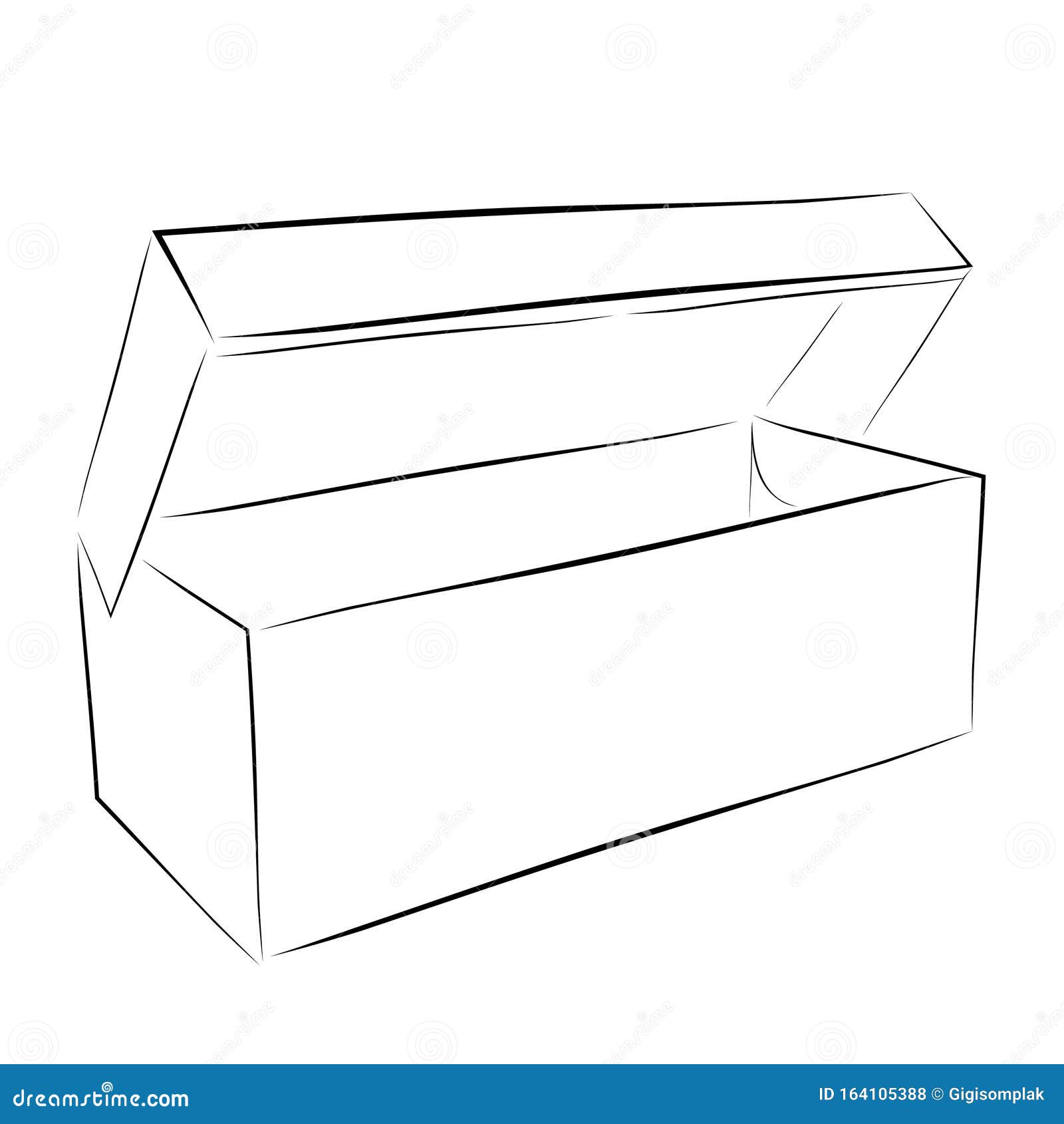 Simple Hand Draw Sketch Template Vector Black Shoe Box, at Transparent ...