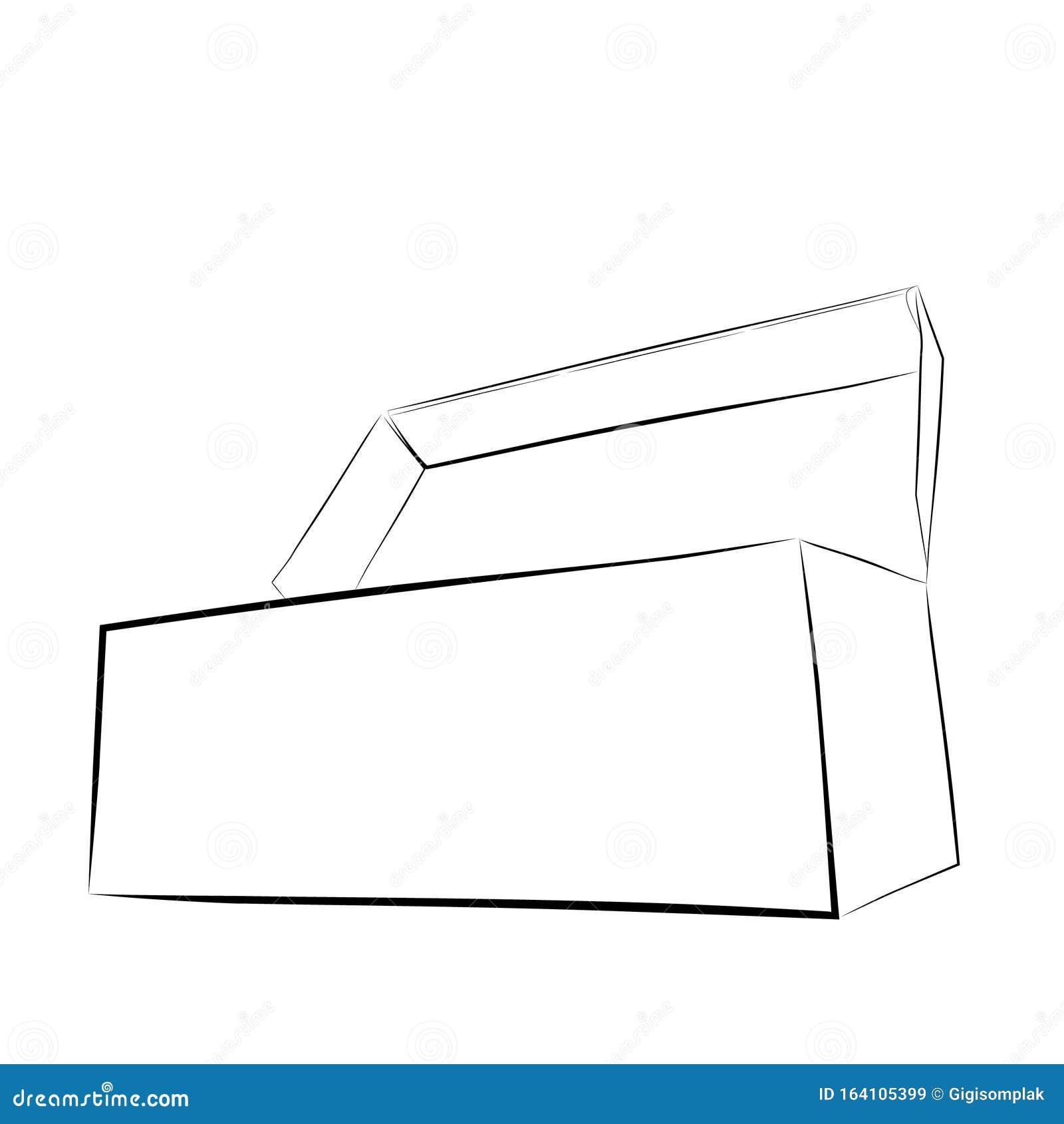 Simple Hand Draw Sketch Template Vector Black Shoe Box, at Transparent ...