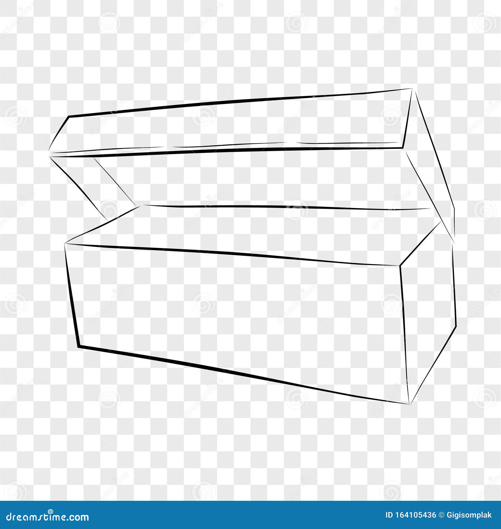 Simple Hand Draw Sketch Template Vector Black Shoe Box, at Transparent ...