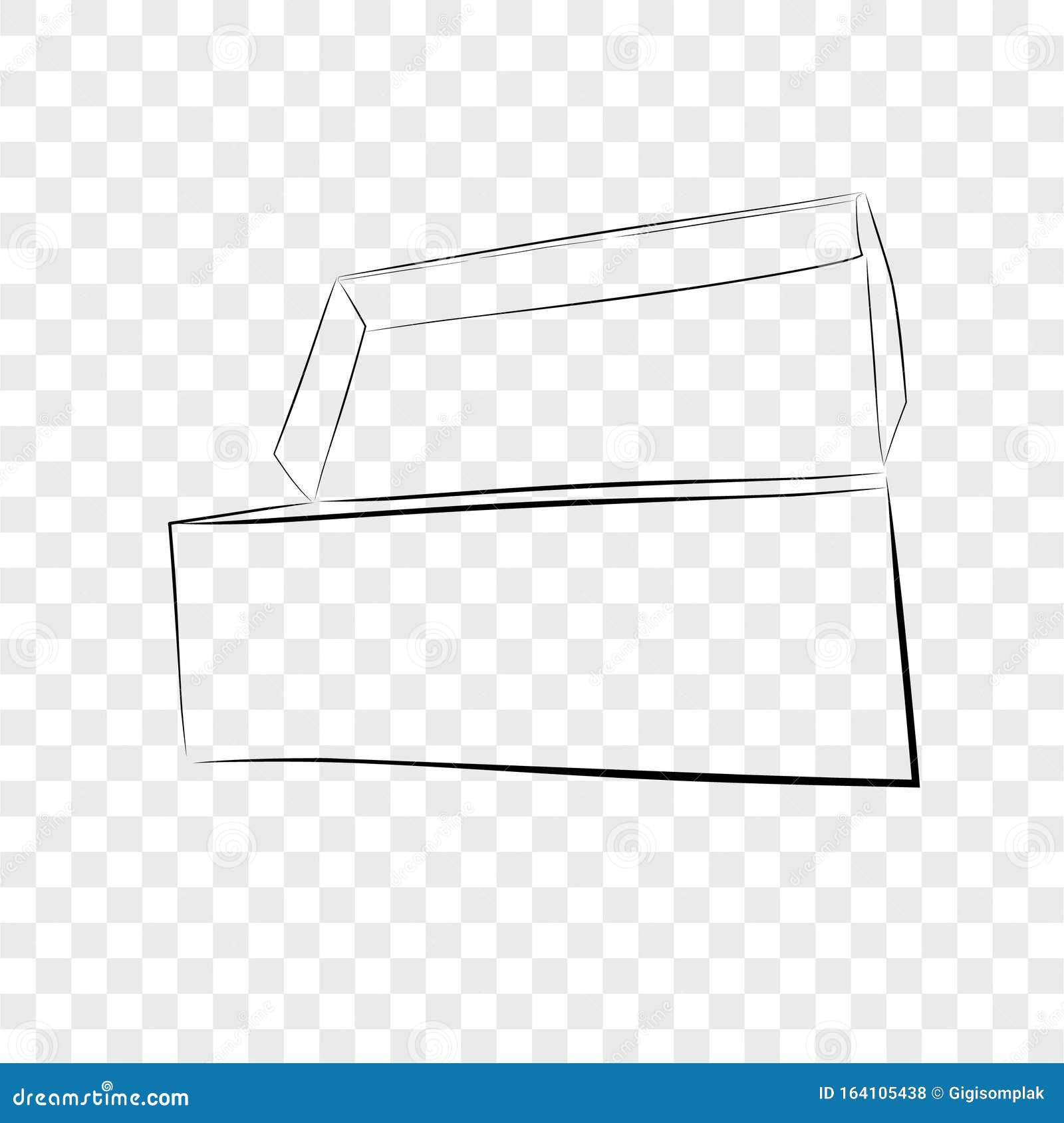 Simple Hand Draw Sketch Template Vector Black Shoe Box, at Transparent ...