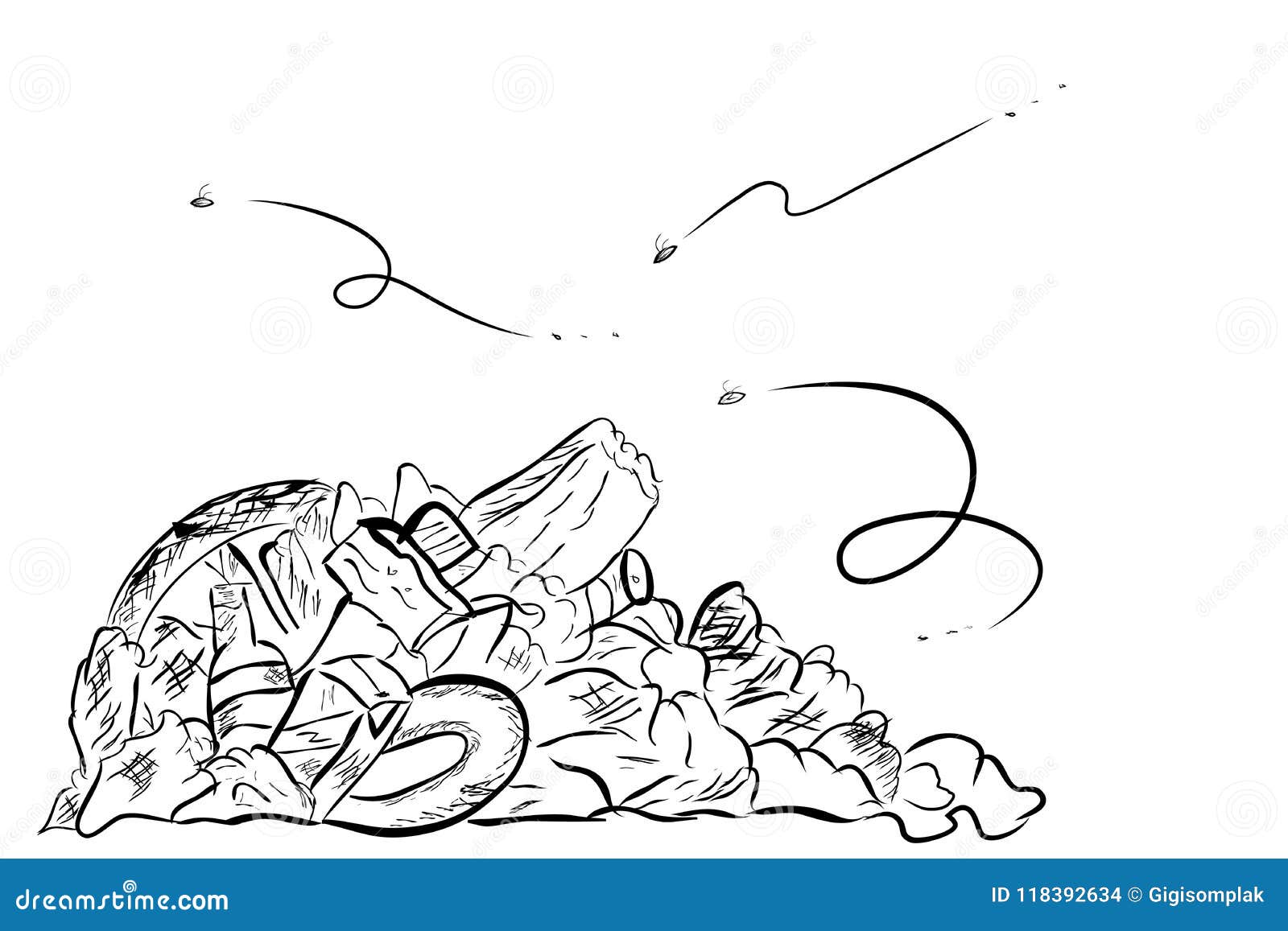 Simple Hand Draw Sketch, Trash Stock Vector - Illustration of excessive ...