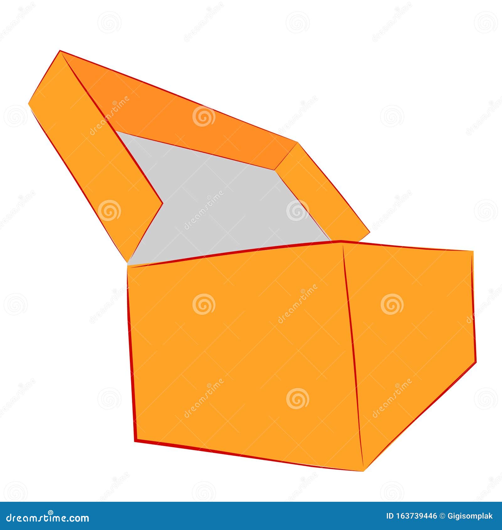 Simple Hand Draw Sketch Vector Mock Up Orange Shoe Box, Isolated on ...