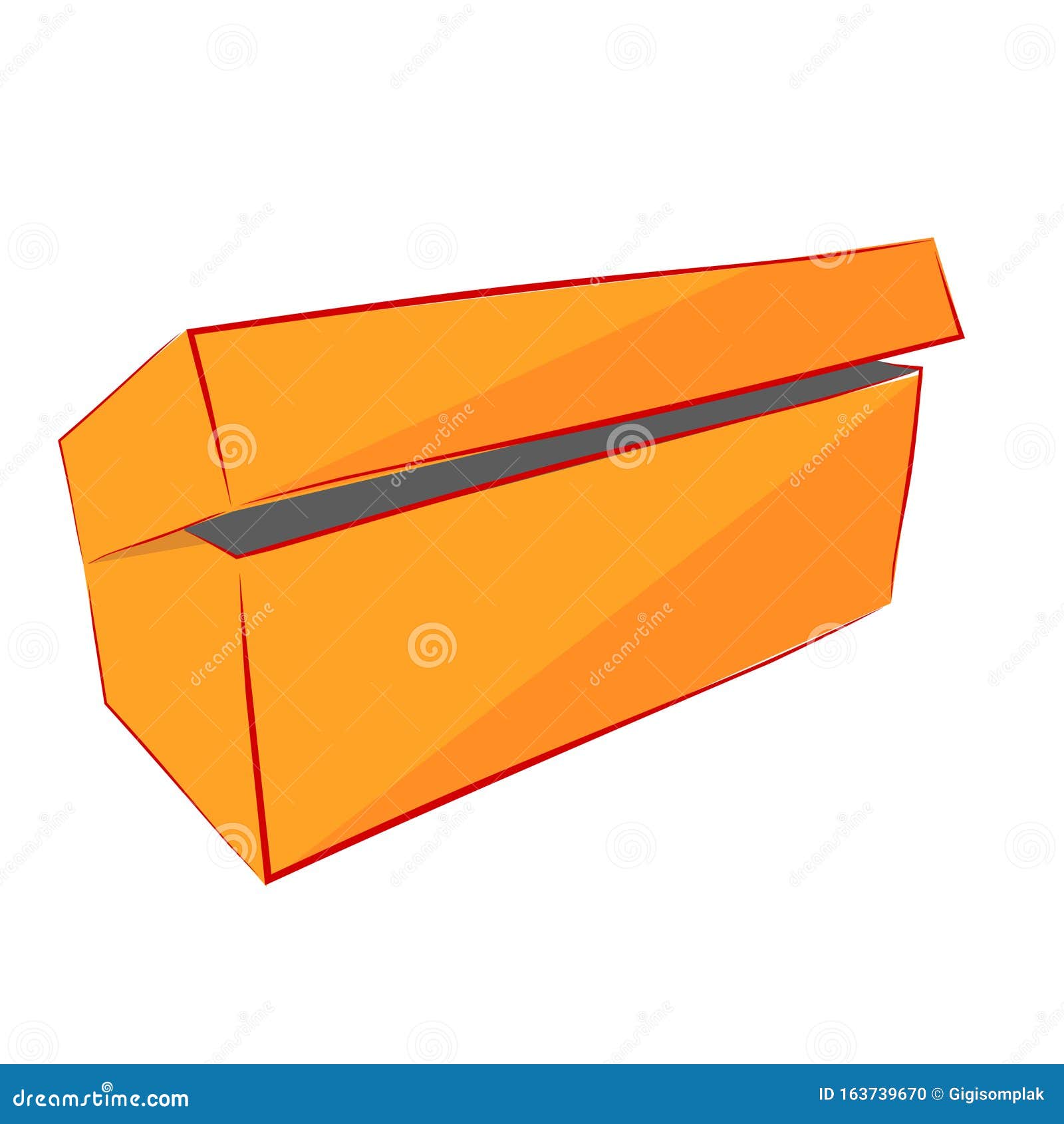 Simple Hand Draw Sketch Vector Mock Up Orange Shoe Box, Isolated on ...