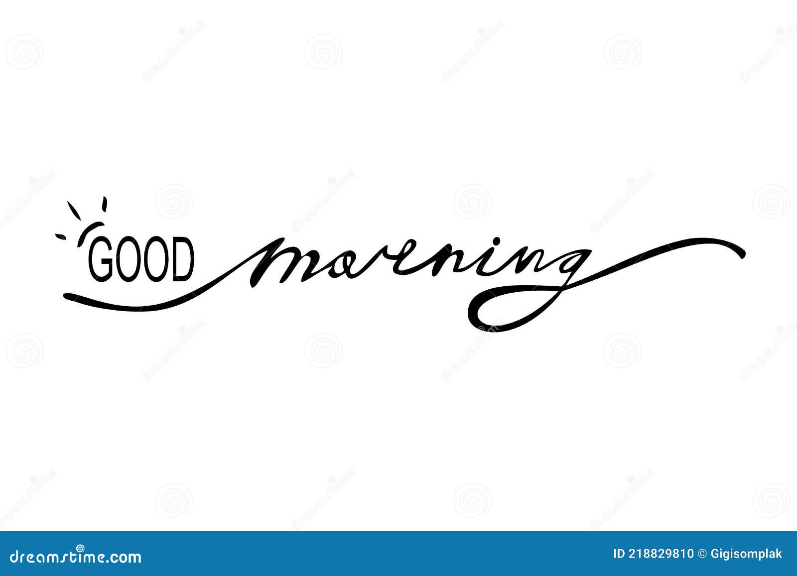 Simple Hand Draw Sketch Vector Script Leterring, Good Morning, Isolated ...