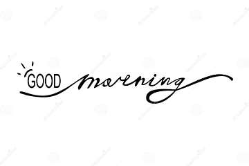 Simple Hand Draw Sketch Vector Script Leterring, Good Morning, Isolated ...