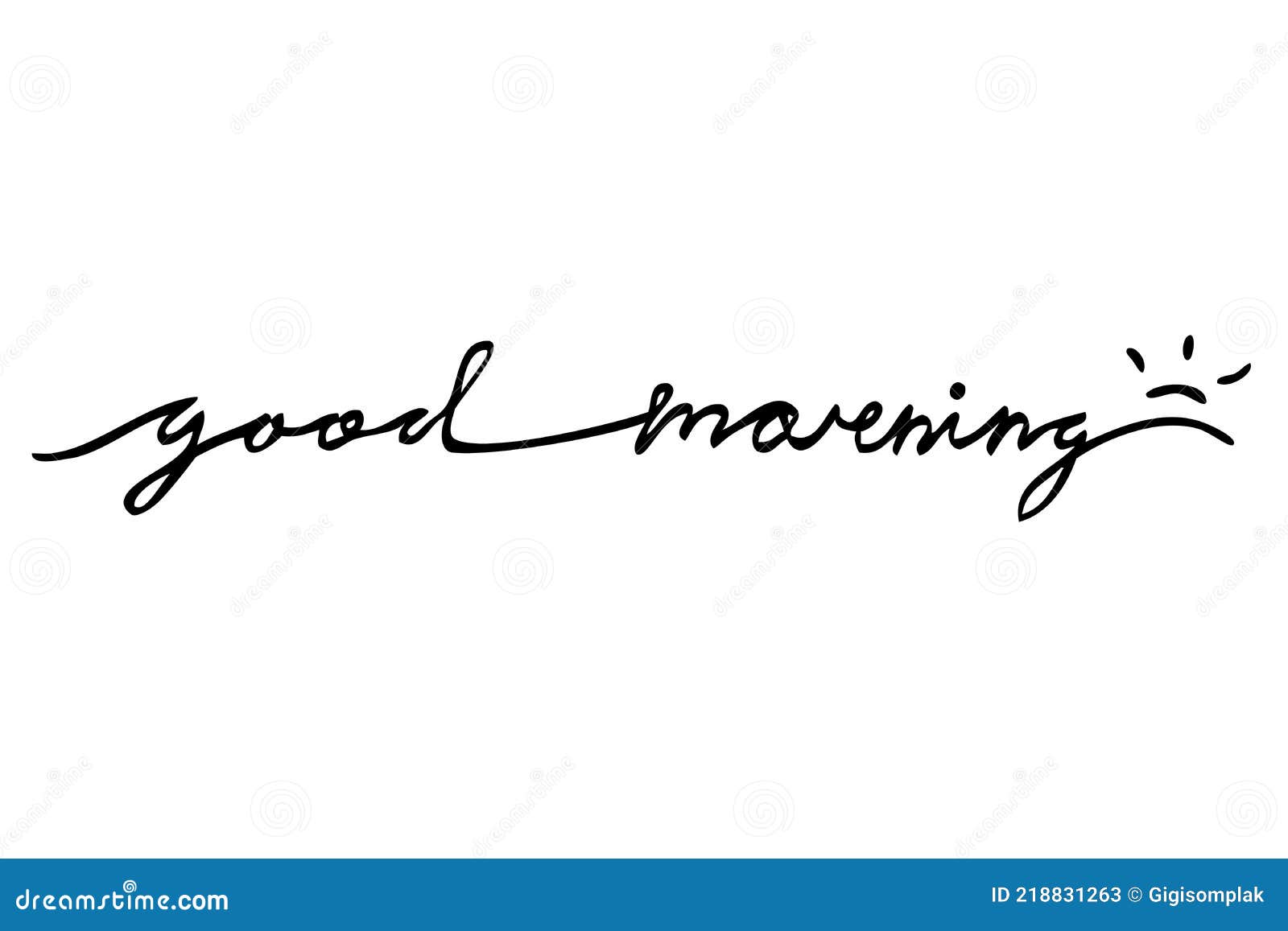 Simple Hand Draw Sketch Vector Script Leterring, Good Morning, Isolated ...