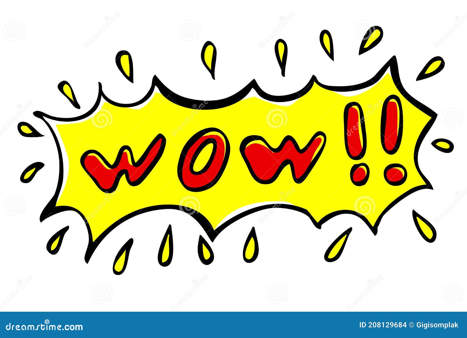 Simple Hand Draw Sketch Vector Surpise or Shock Expression, Wow Stock ...