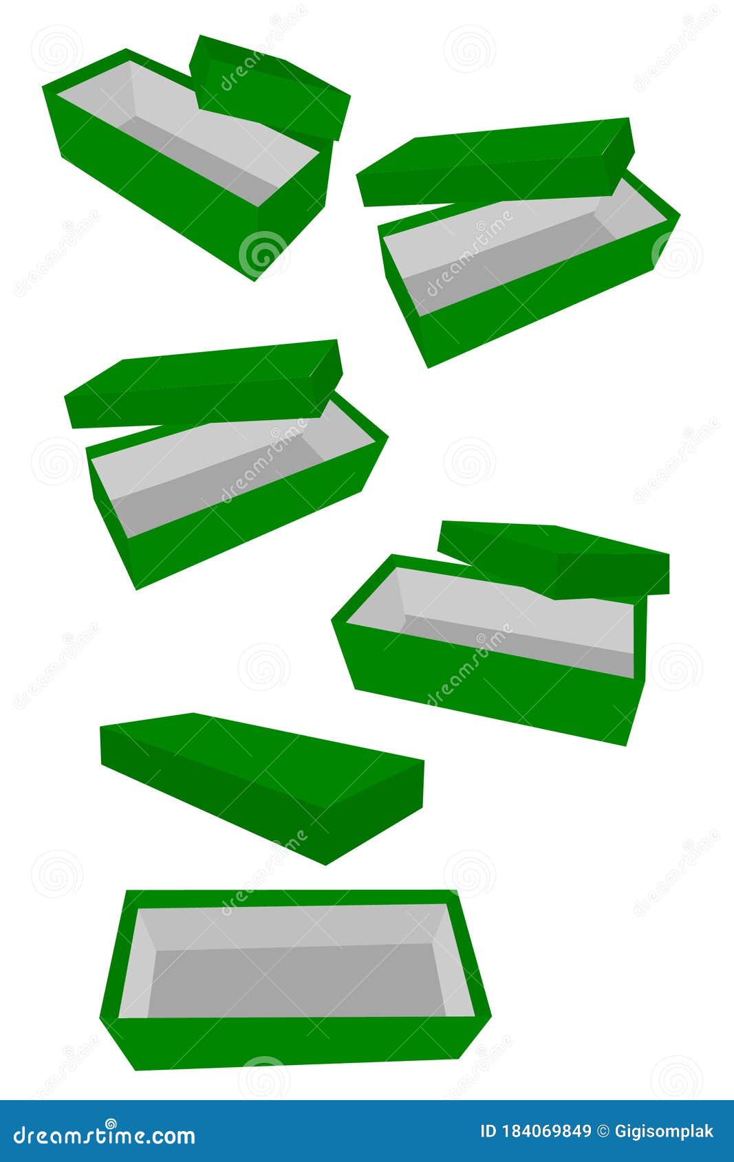 Simple Vector Template or Mockup Purple Shoe Box, Isolated on White ...