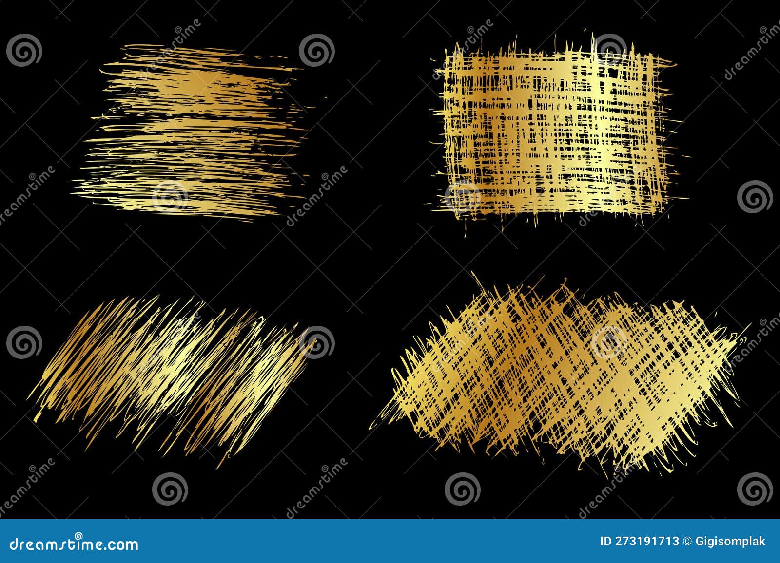 Simple Hand Draw Vector Gold Golden Sketch Rectangle Scribble, Set 4 ... Simple Hand Draw Vector Gold Golden Sketch Rectangle Scribble, Set 4 ...