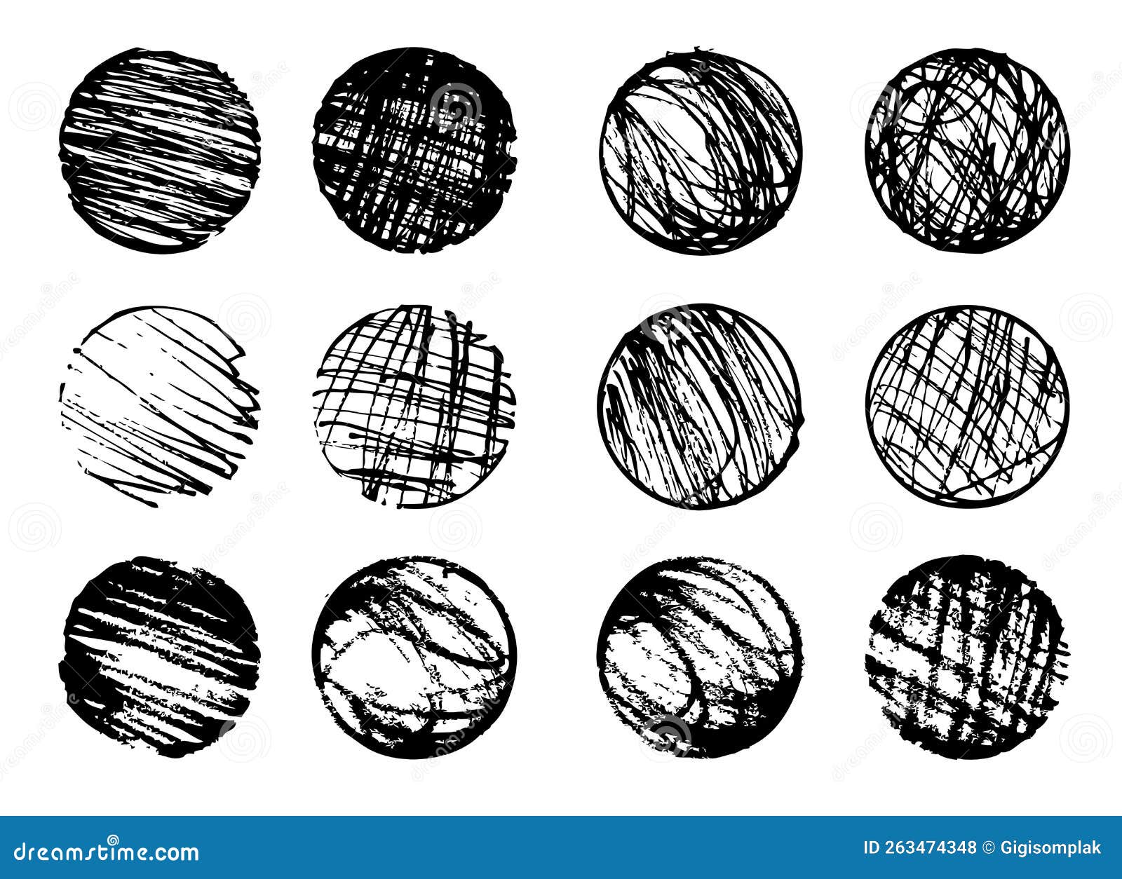 Simple Hand Draw Vector Sketch Frame Scribble, Set 12 Stock Vector ...