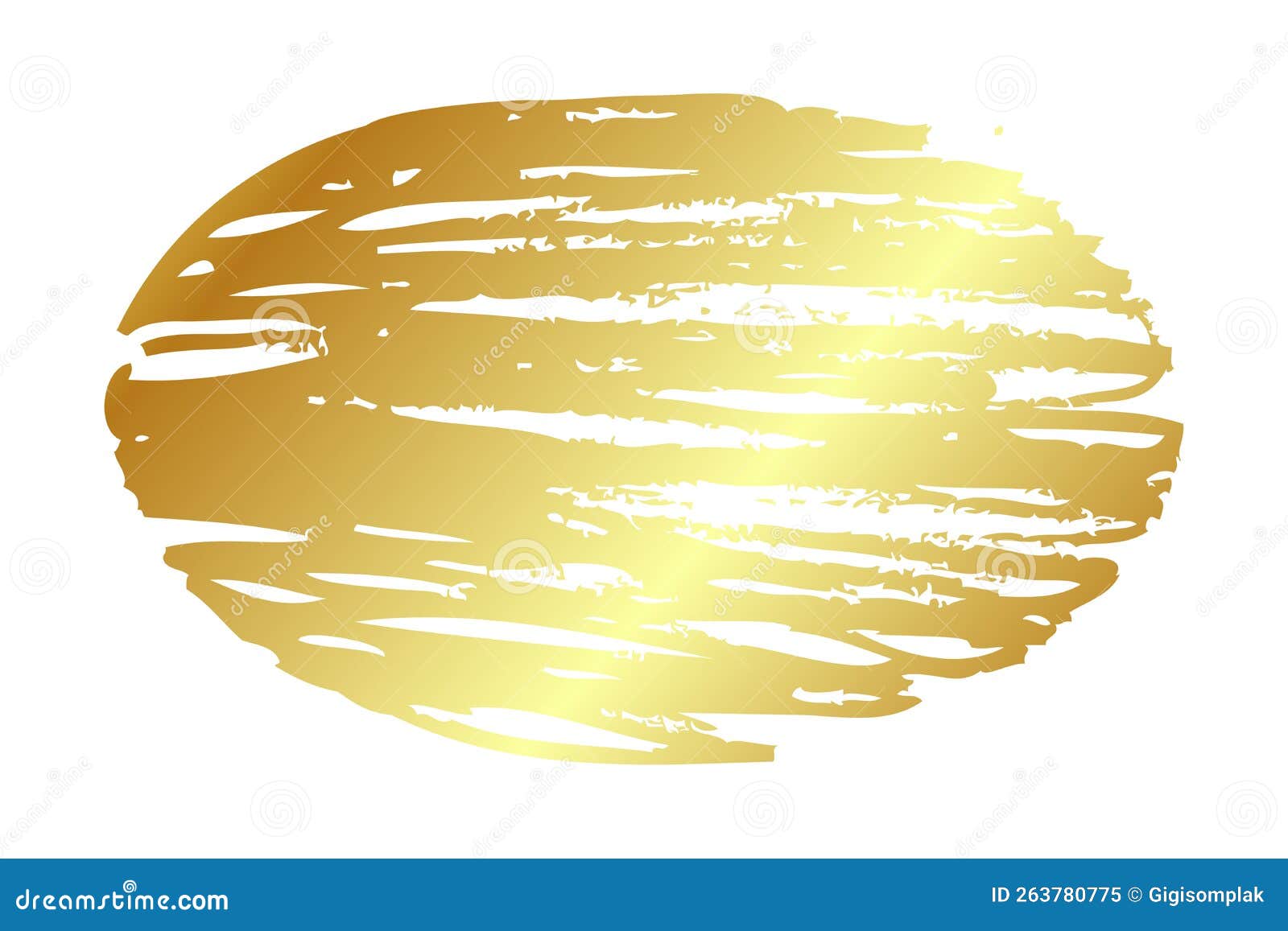 Simple Hand Draw Vector Sketch Gold or Golden Oval Frame Scribble Stock ...