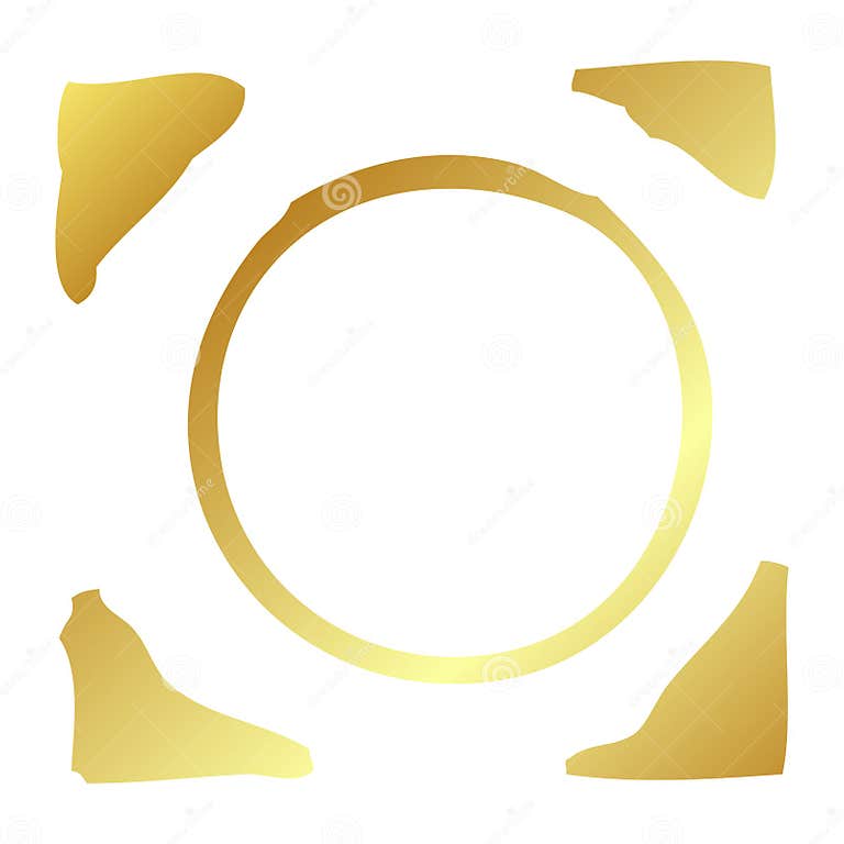 Simple Hand Draw Vector Sketch Gold or Golden Square Frame Scribble ...