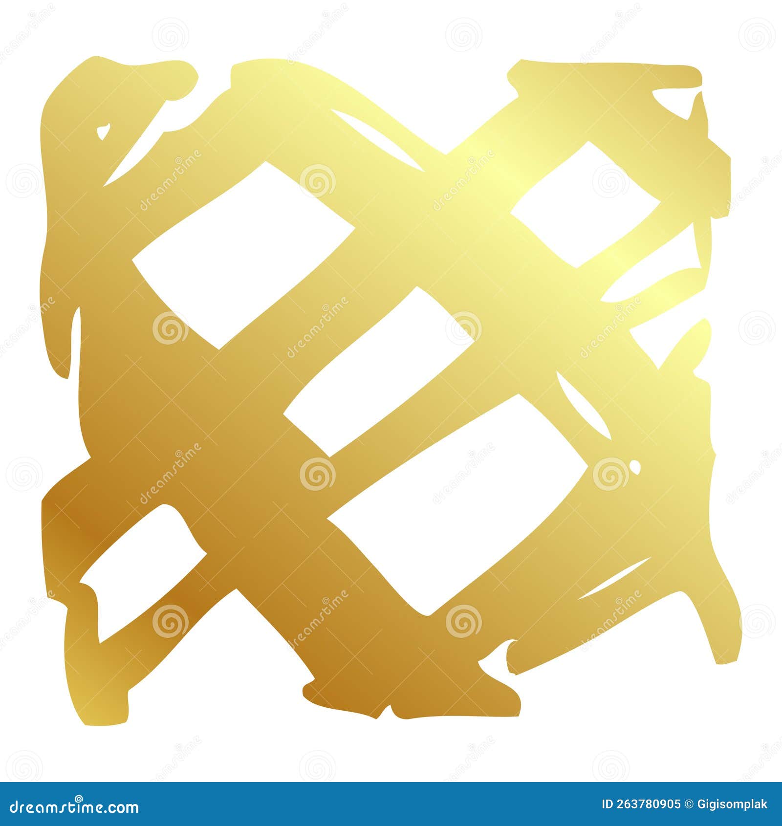 Simple Hand Draw Vector Sketch Gold or Golden Square Frame Scribble ...