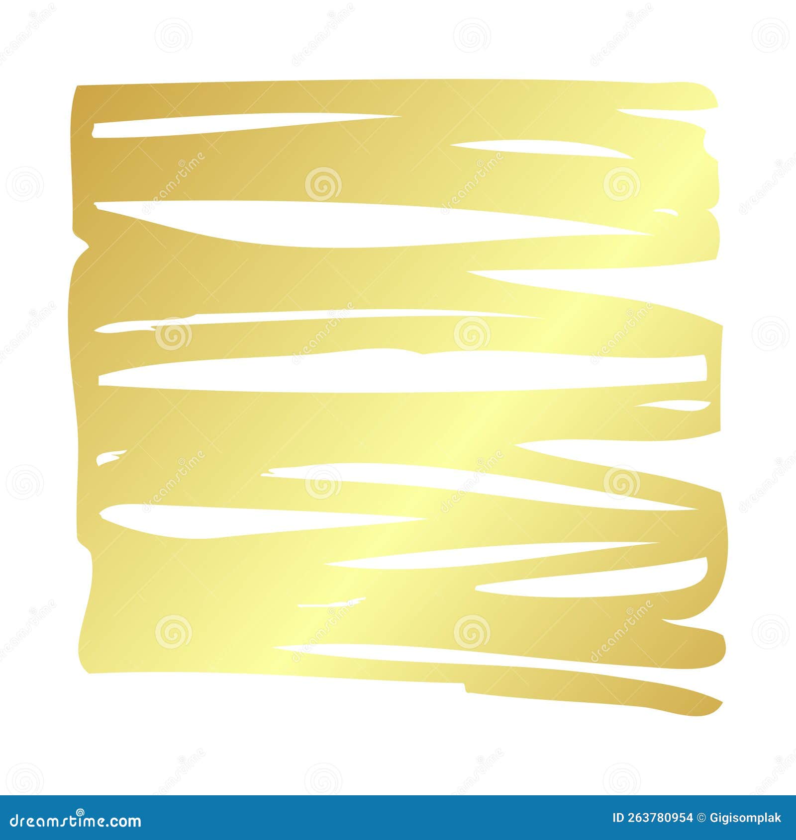 Simple Hand Draw Vector Sketch Gold or Golden Square Frame Scribble ...