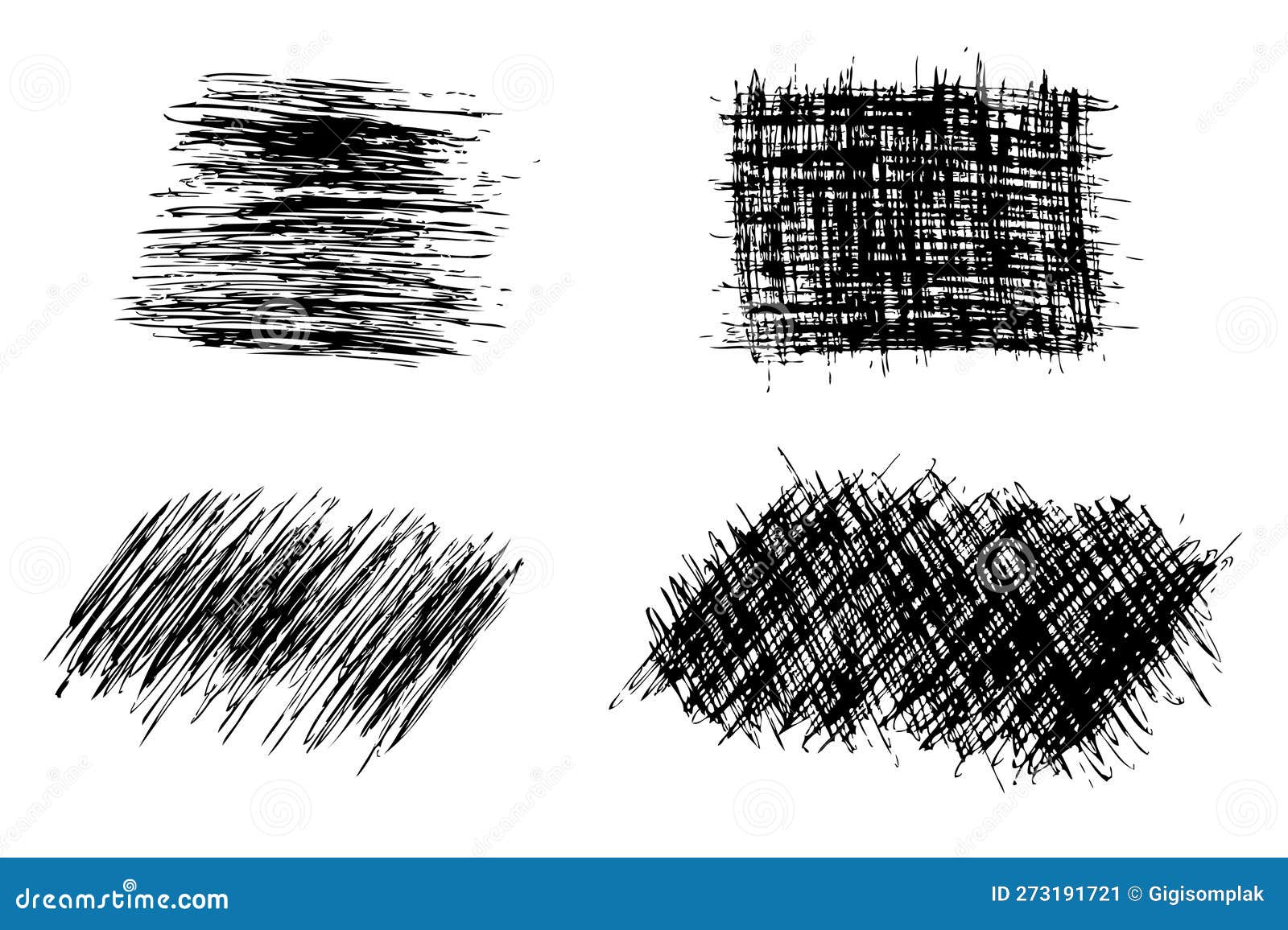 Simple Hand Draw Vector Sketch Rectangle Scribble, Set 4 Stock ...