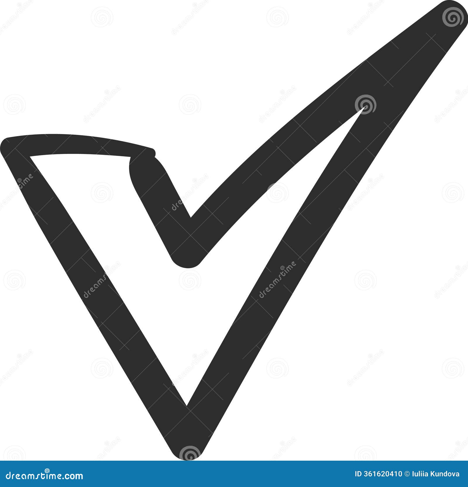 Simple, Hand Drawn Check Mark Symbolizing Approval, Agreement, Or Task ...