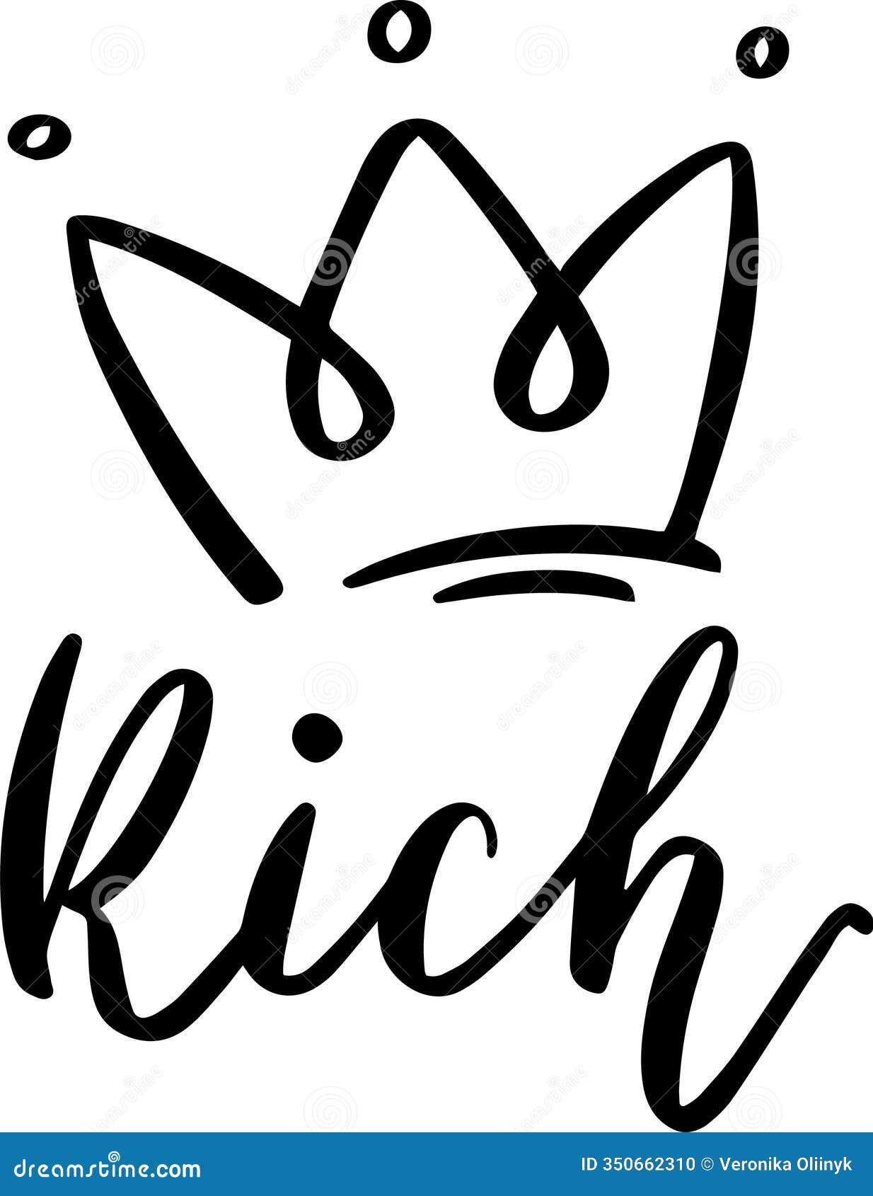 Simple, Hand Drawn Crown Symbolizes Richness, Combining Visual ...