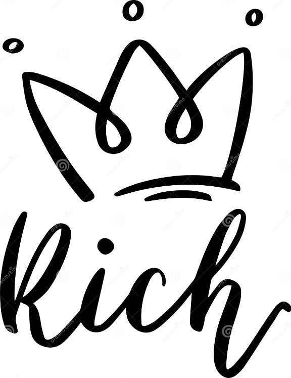 Simple, Hand Drawn Crown Symbolizes Richness, Combining Visual Simplicity with Conceptual Depth ...