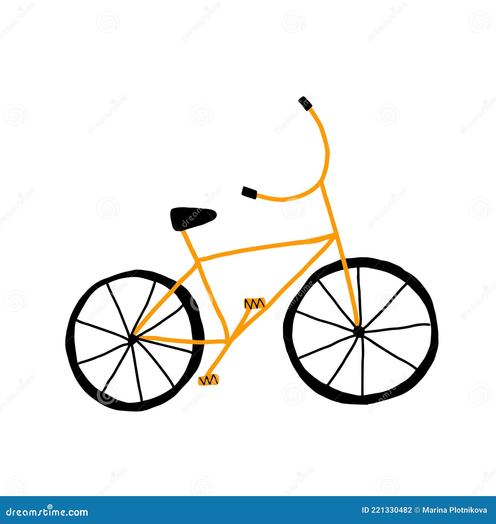 Simple Hand Drawn Doodle of a Bicycle, Vector Illustration Stock Vector ...