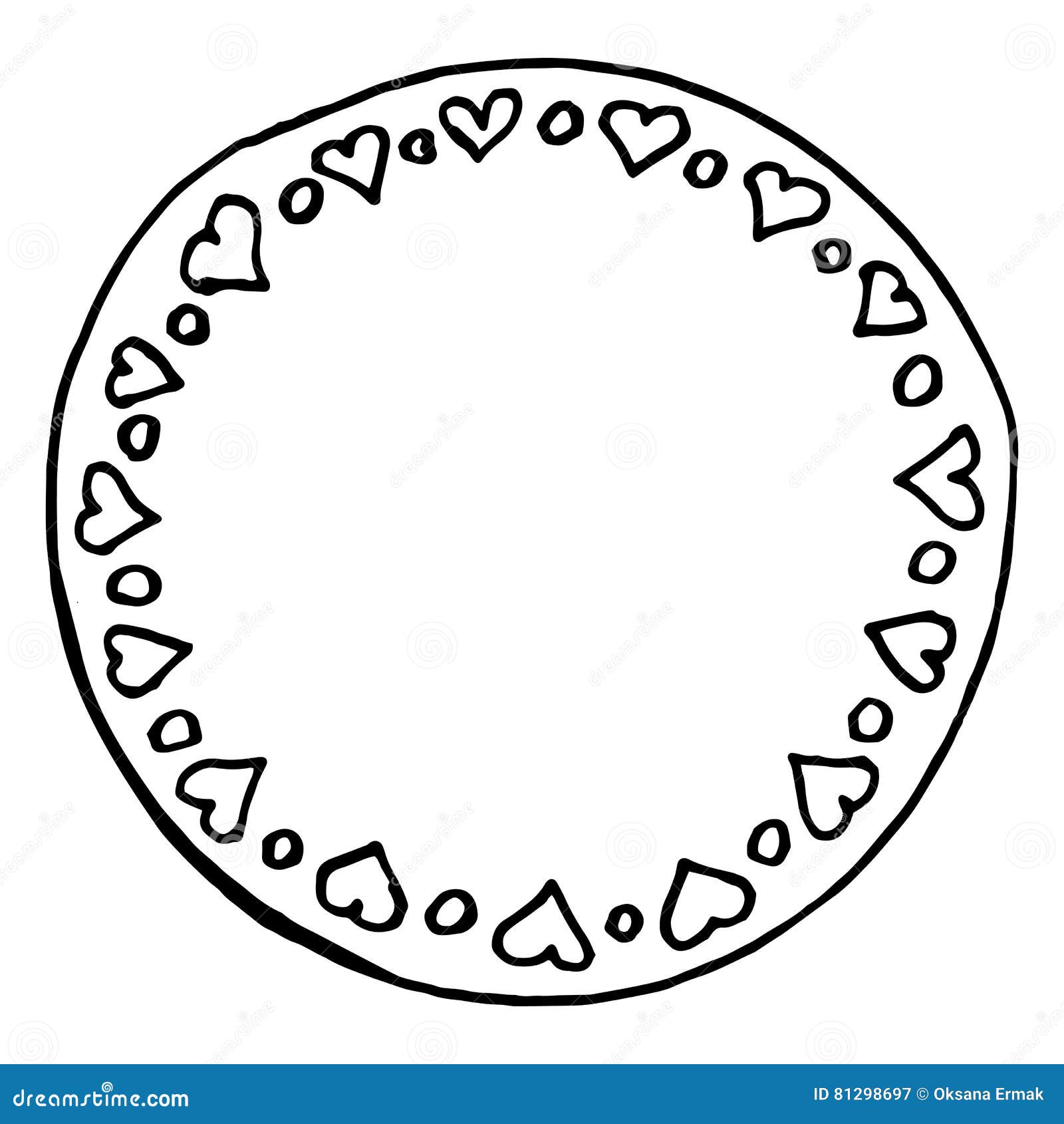 Simple Hand Drawn Doodle Circle Template Stock Vector - Illustration of ...