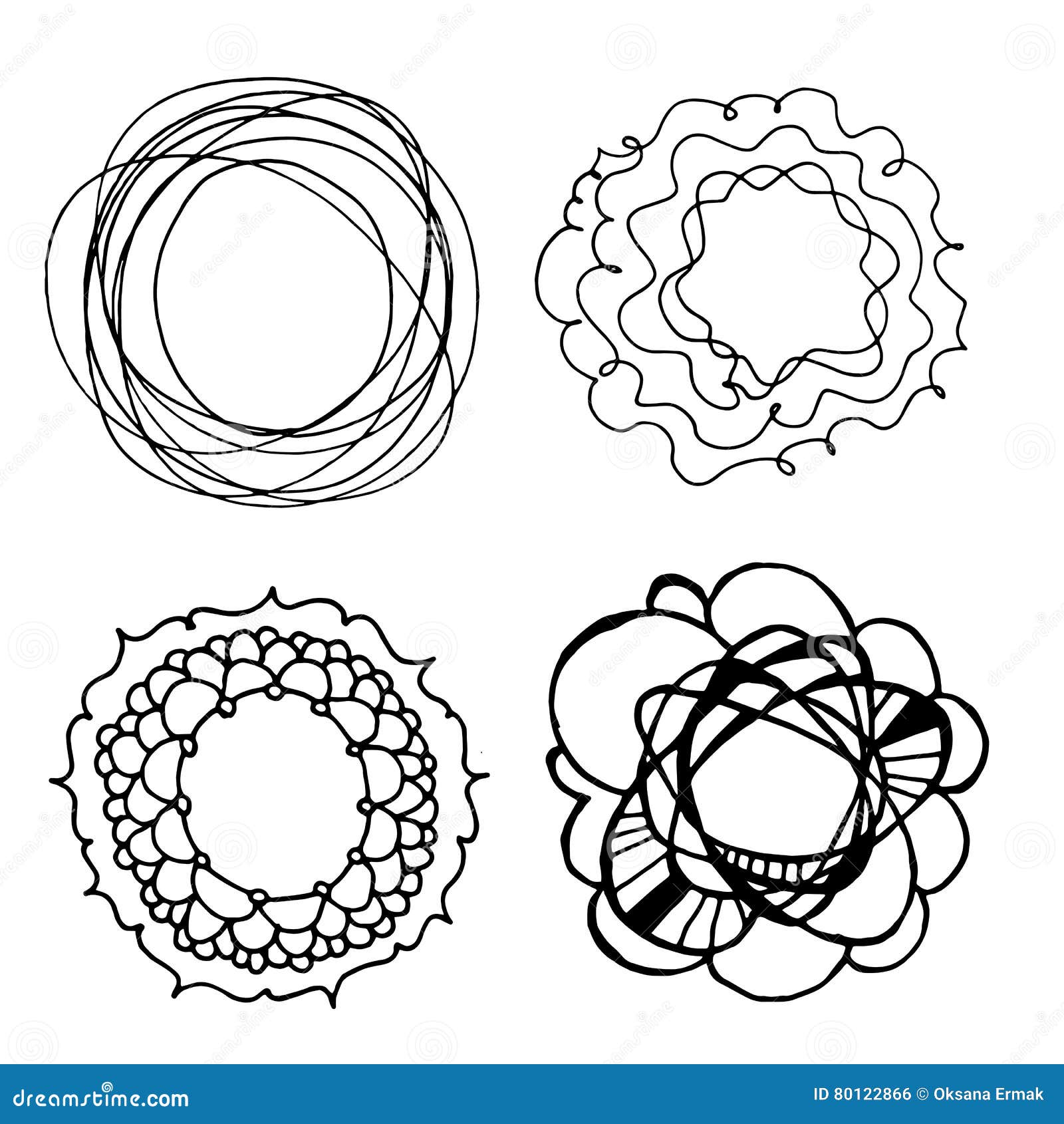 Simple Hand Drawn Doodle Circle Template Stock Vector - Illustration of ...
