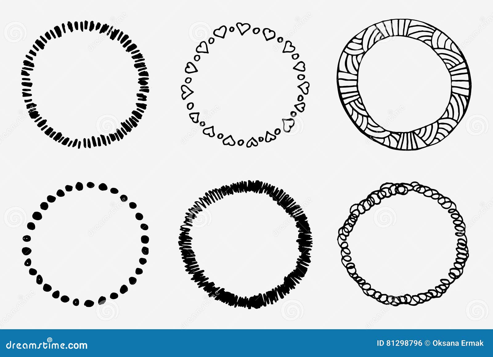 Simple Hand Drawn Doodle Circle Template Stock Vector - Illustration of ...