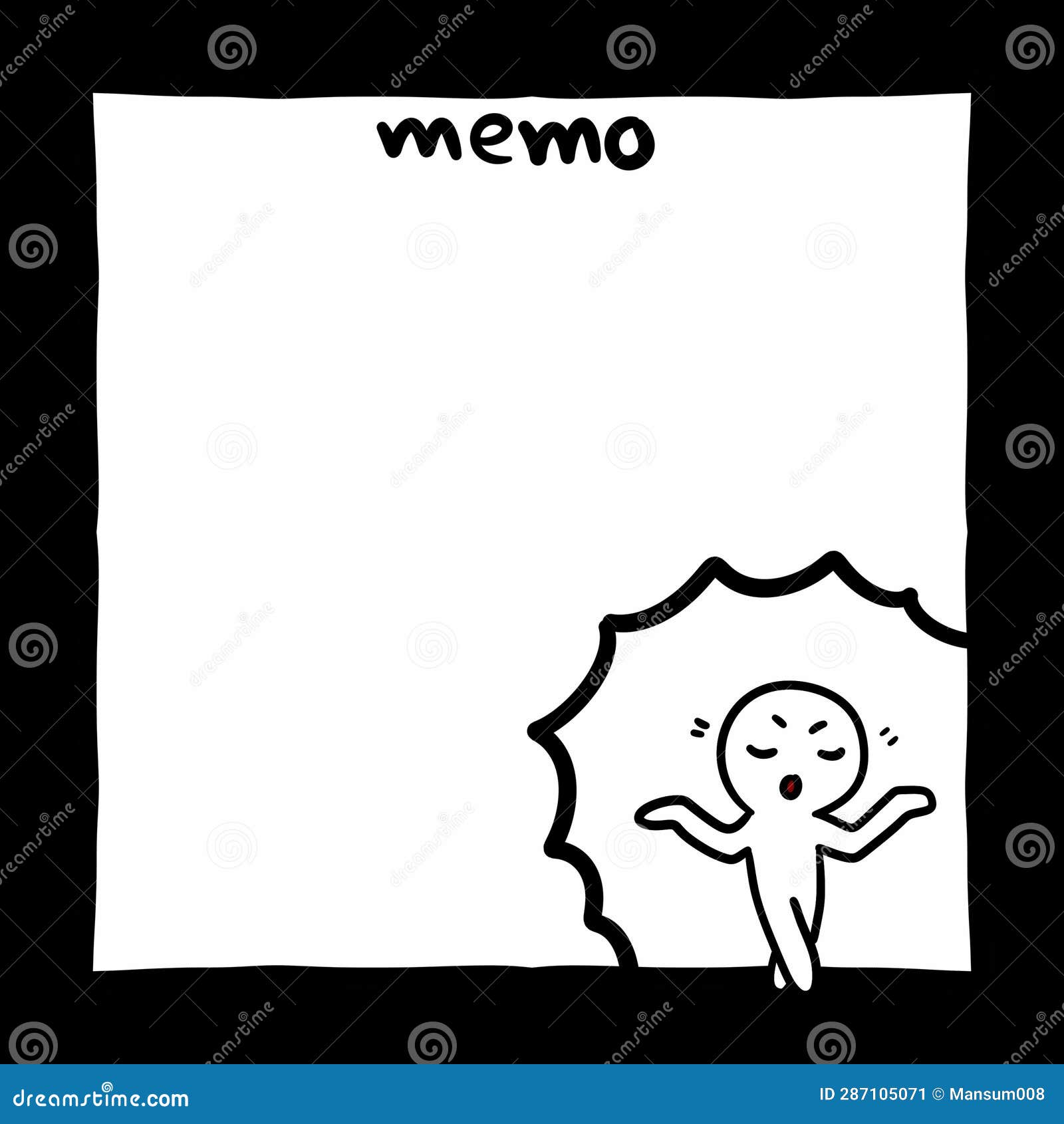 Simple Hand Drawn Doodle of a Note Stock Illustration - Illustration of ...