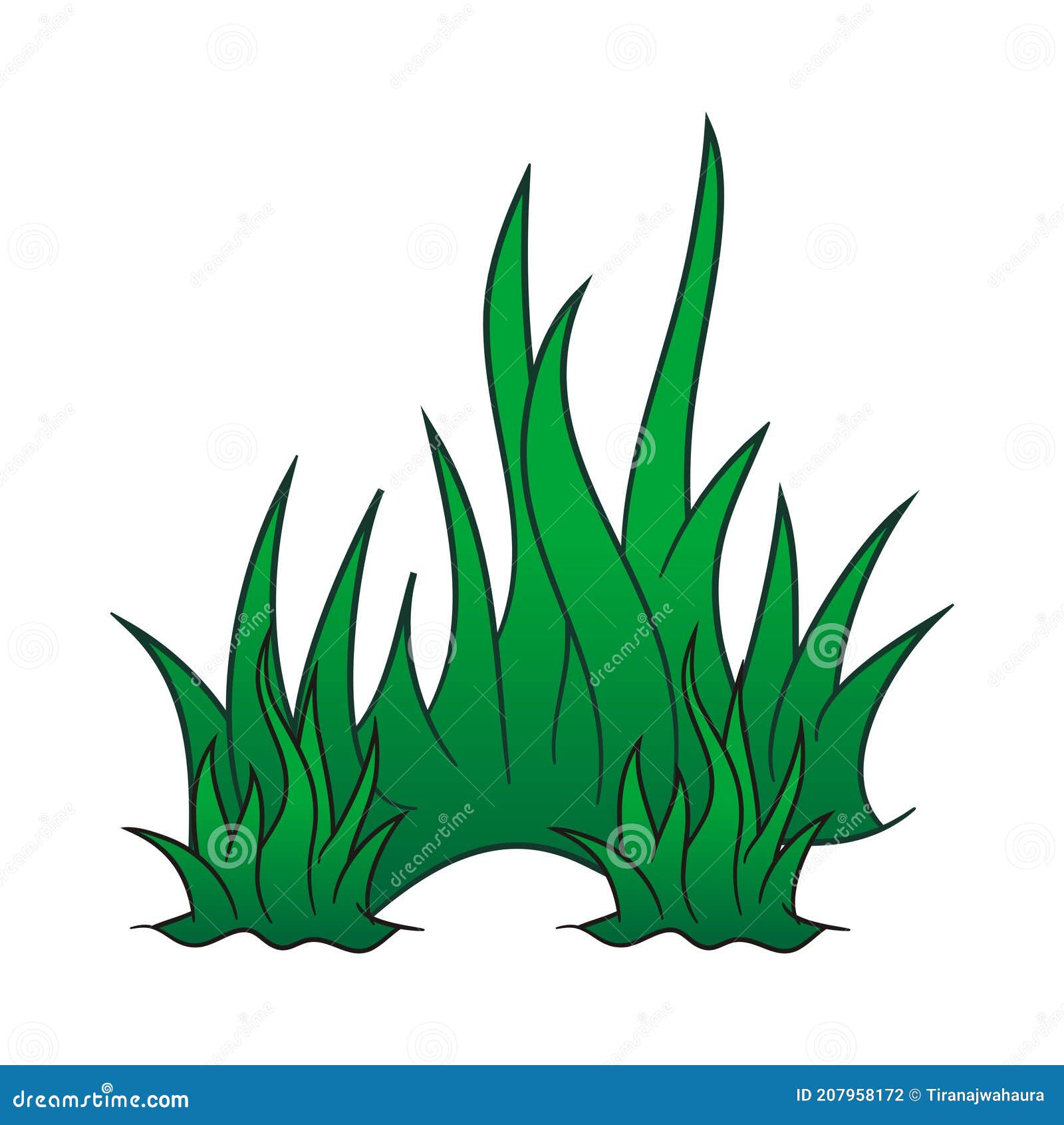 Simple Hand Drawn of Grass Vector Illustration with Flat Cartoon Style ...