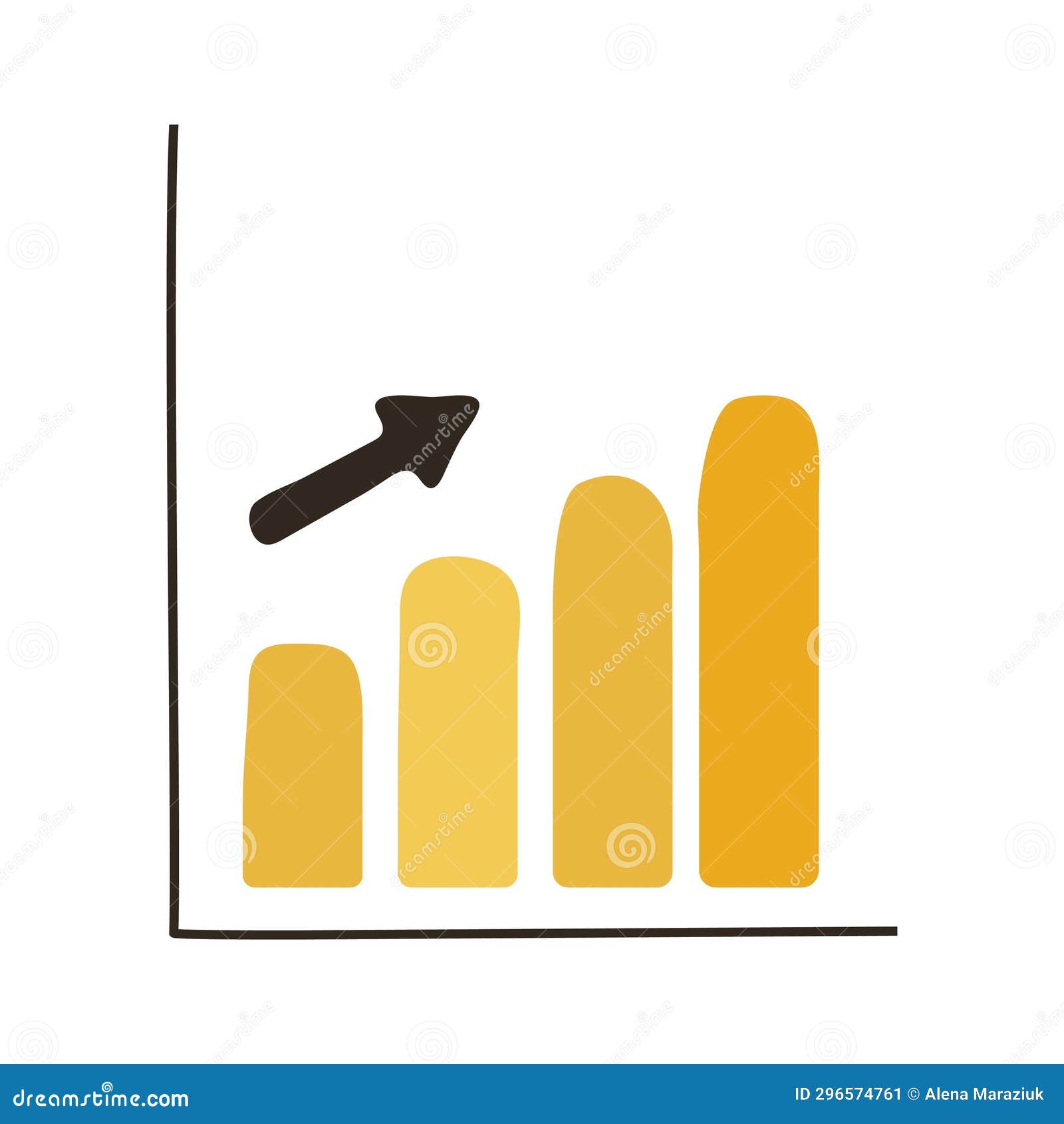 Simple Hand-drawn Growth Chart. Growth Graph with Arrow Indicating ...