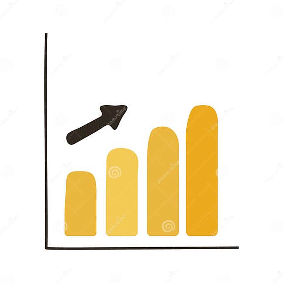 Simple Hand-drawn Growth Chart. Growth Graph with Arrow Indicating ...