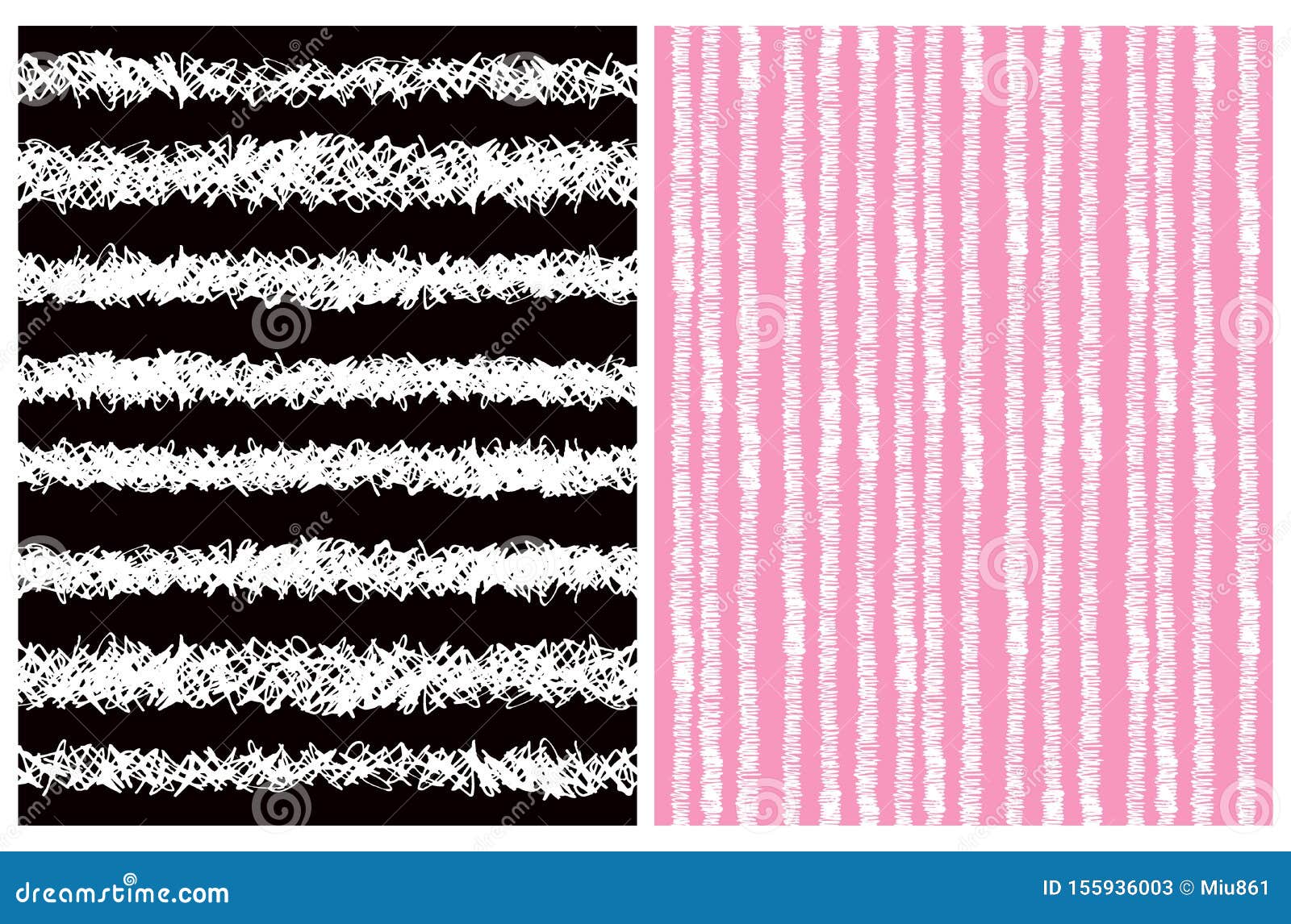 Simple Hand Drawn Irregular Geometric Patterns. White Horizontal and ...