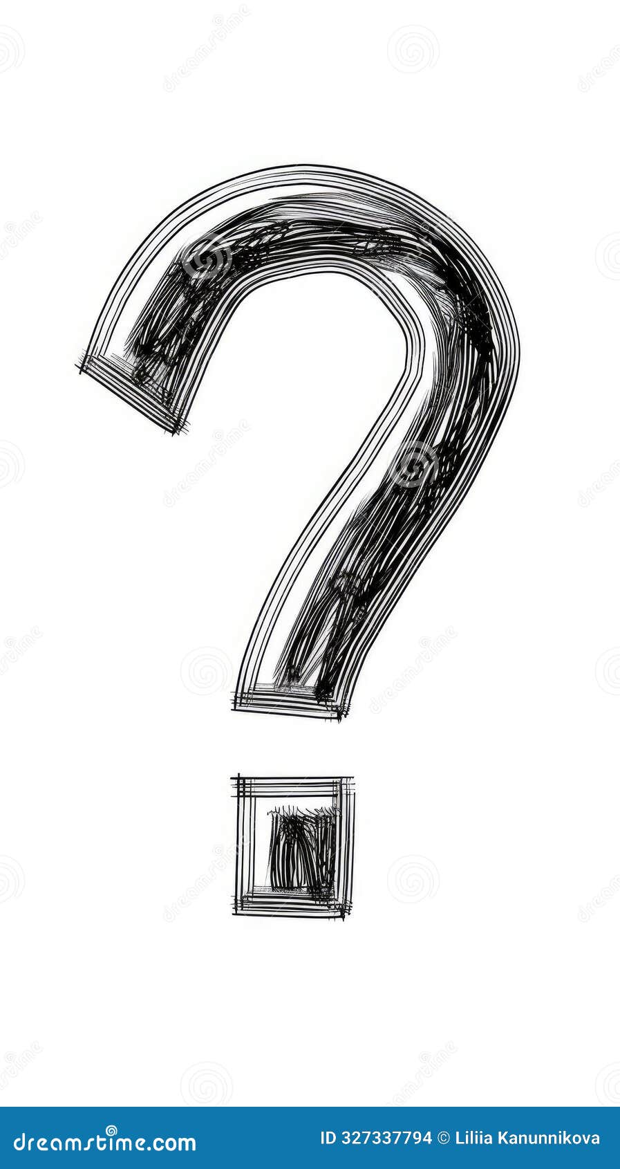 A Simple, Hand-drawn Question Mark, Created with Multiple Lines Stock ...
