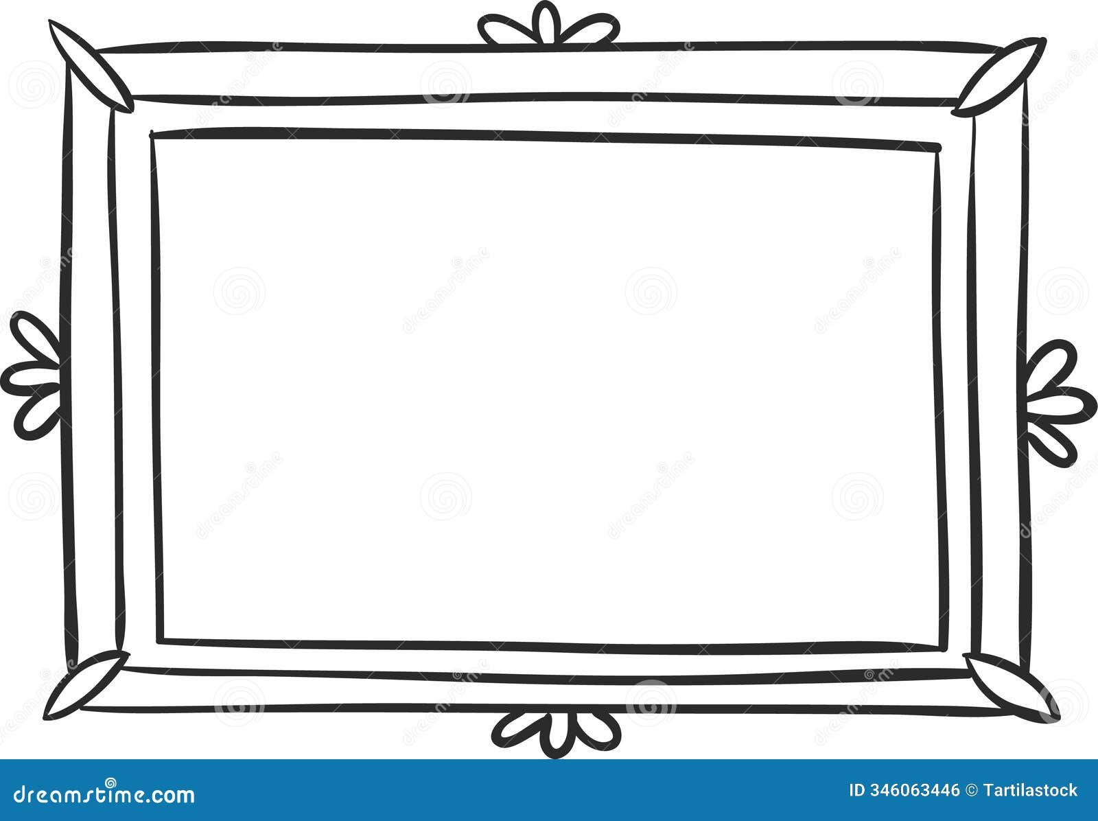 Rectangular Frame With Cartoon Corals. Hand Drawn Vector Color Illustration | CartoonDealer.com ...