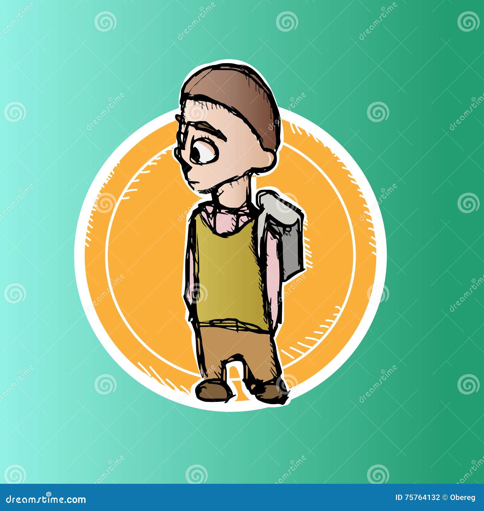 Simple Hand Drawn School Boy Stock Vector - Illustration of optimistic ...