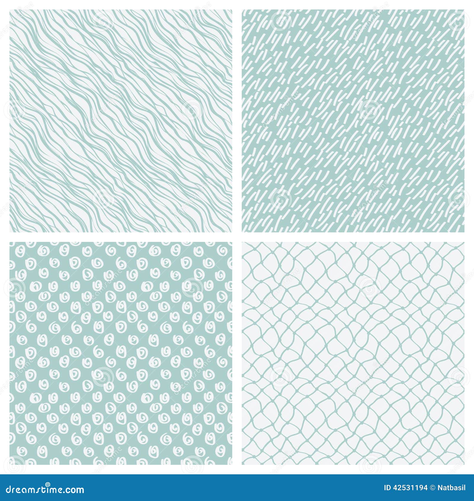 Simple Hand-drawn Seamless Patterns Set Stock Vector - Illustration of ...