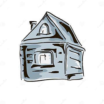 Simple Hand Drawn Sketch House Stock Vector - Illustration of funny ...