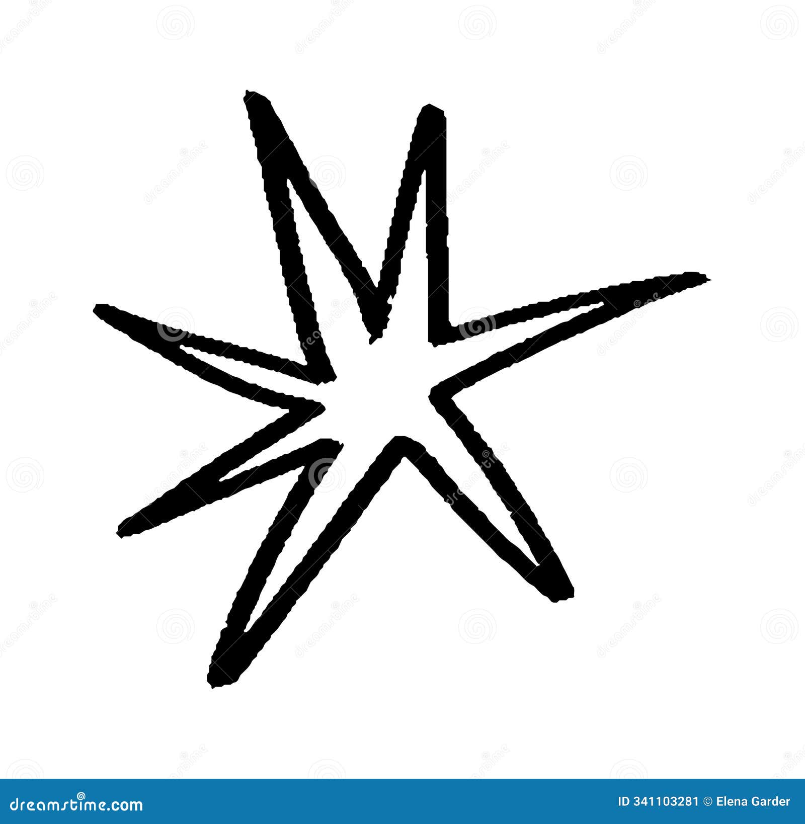 Simple Hand Drawn Star. Doodle Stars Shape Elements Stock Illustration ...