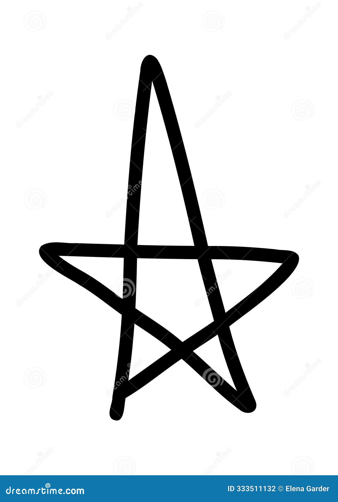 Simple Hand Drawn Star. Doodle Stars Shape Elements Stock Illustration ...