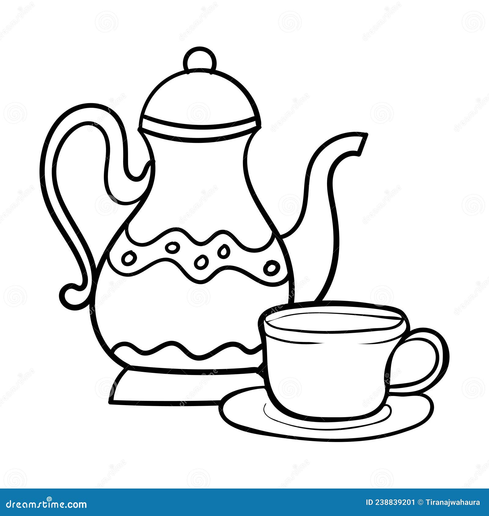 Simple Hand Drawn Teapot with Sketching Vector Illustration Stock ...