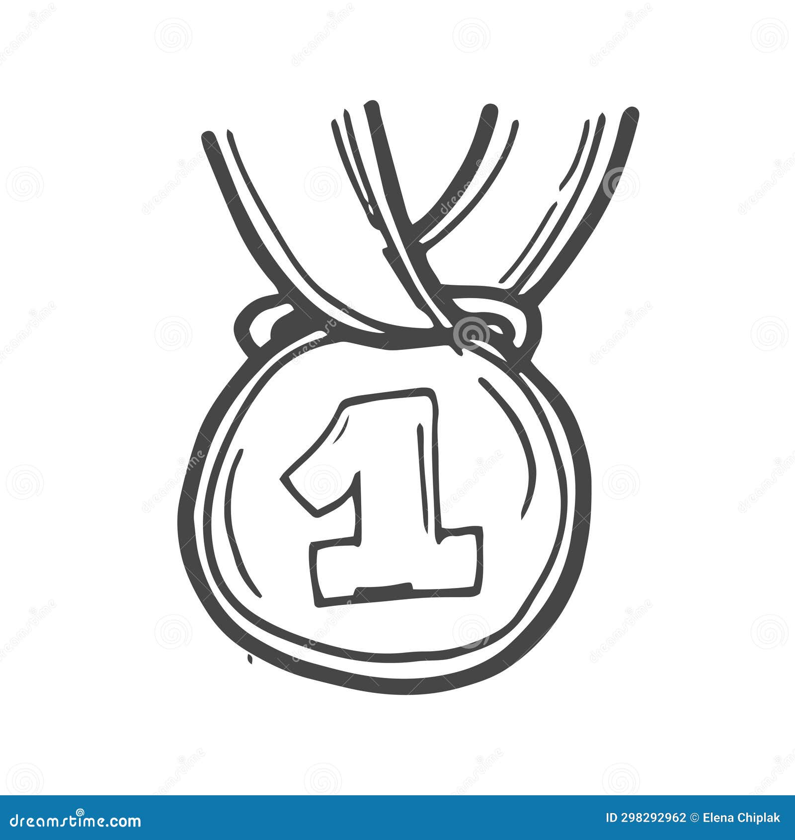 Simple Hand Drawn. Vector Doodle of a Medal Stock Vector - Illustration ...