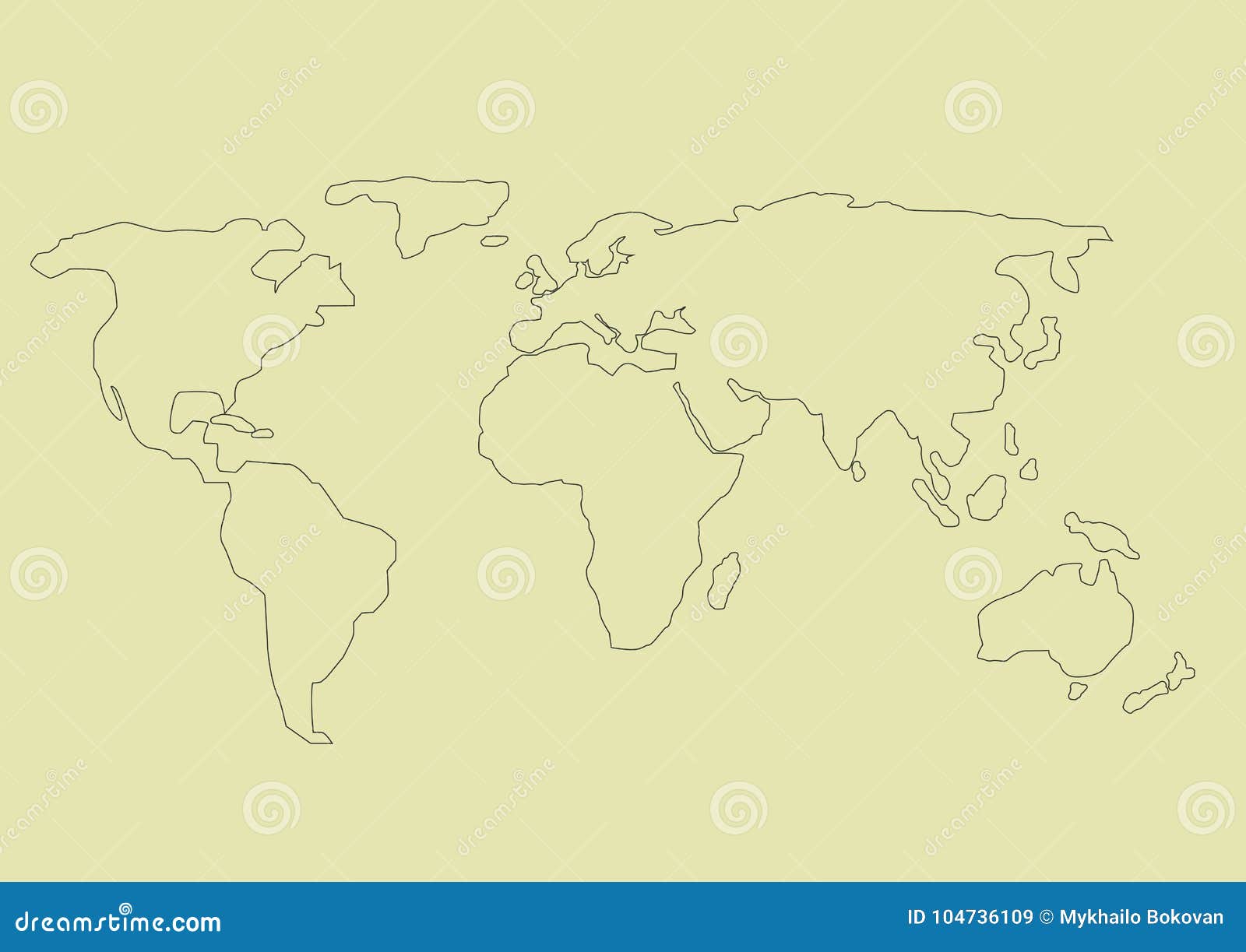 Simple World map stock vector. Illustration of land - 104736109
