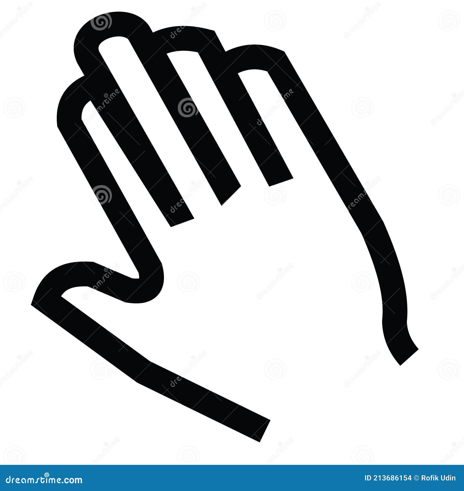 A Simple Hand Icon. Line Drawing Style Stock Vector - Illustration of ...